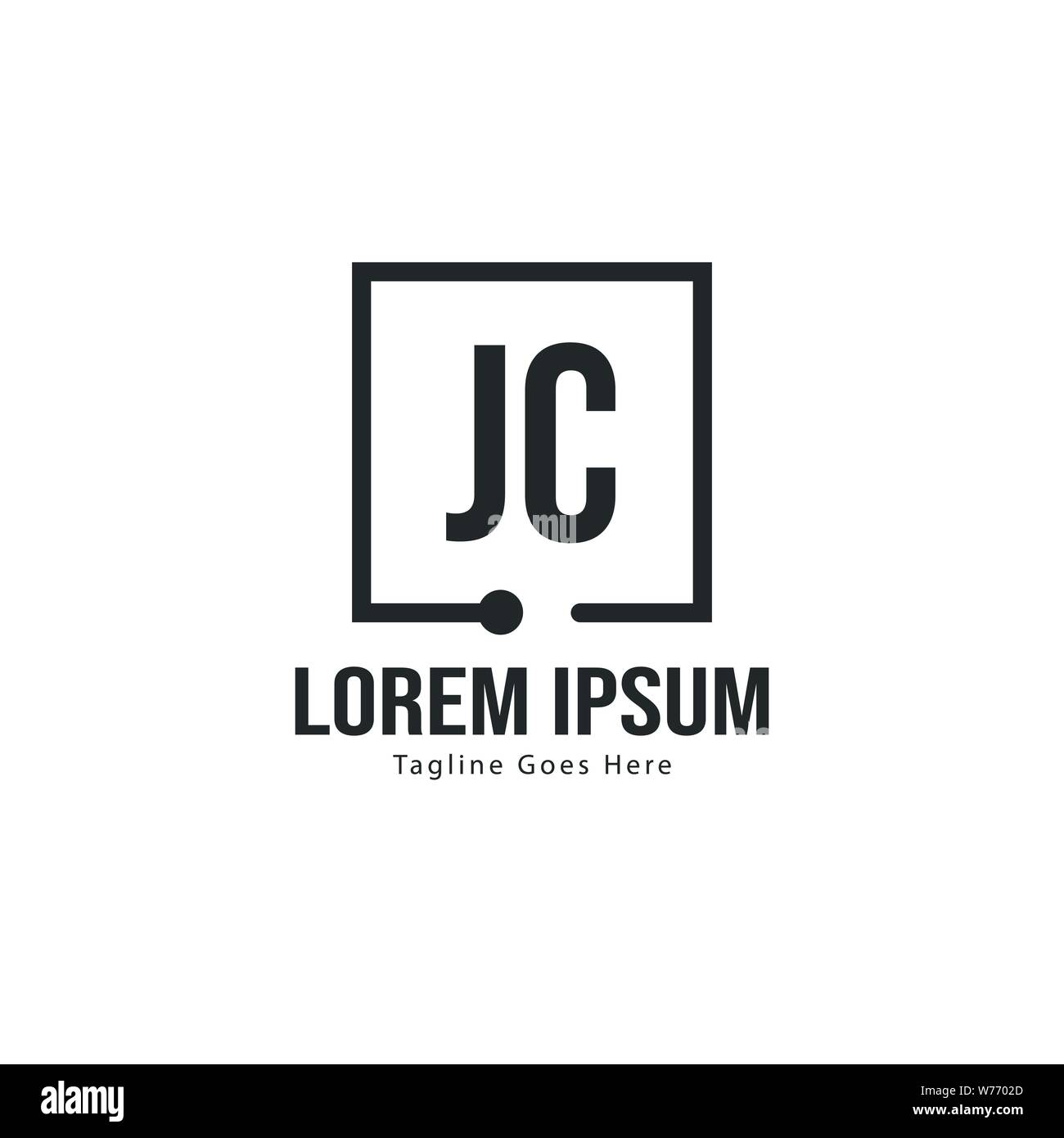 Initial JC logo template with modern frame. Minimalist JC letter logo ...