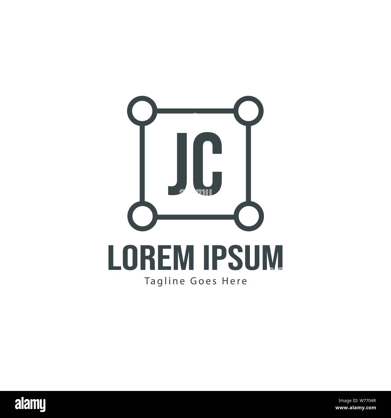Initial JC logo template with modern frame. Minimalist JC letter logo ...
