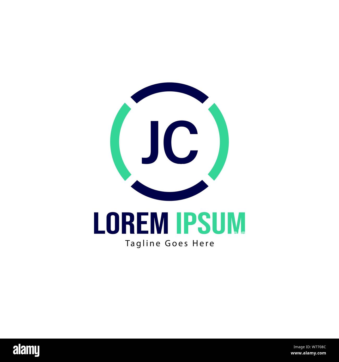 Initial JC logo template with modern frame. Minimalist JC letter logo vector illustration design ...