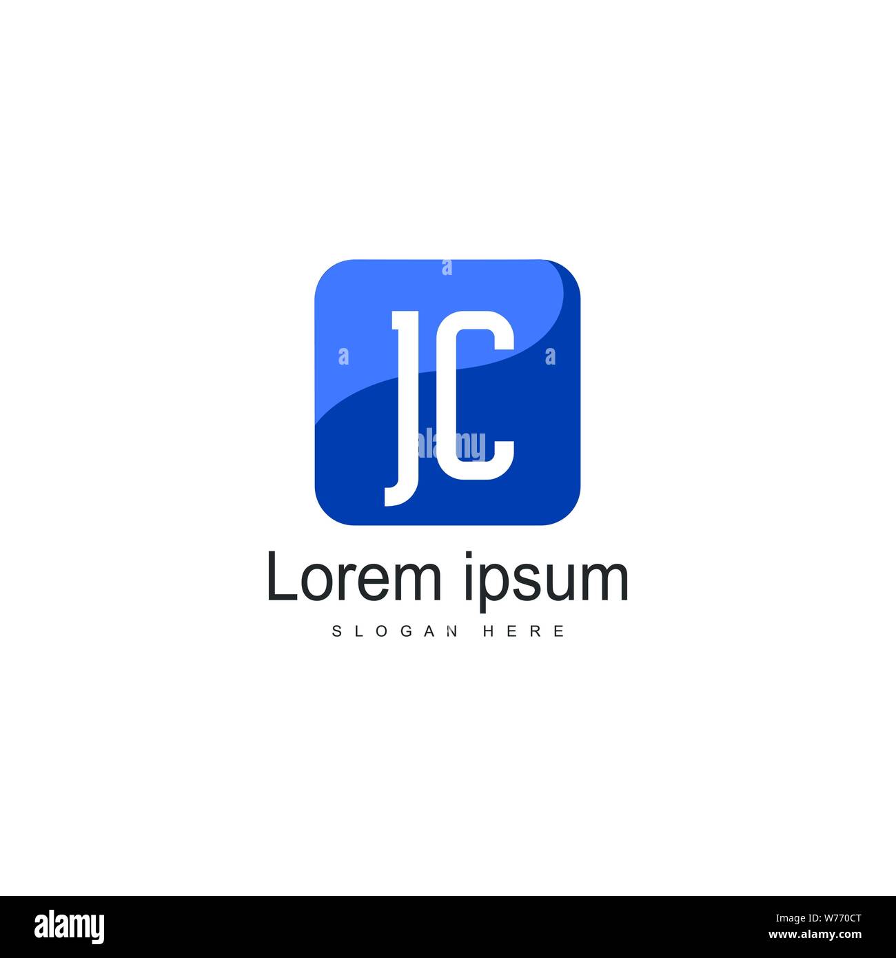 Initial JC logo template with modern frame. Minimalist JC letter logo ...