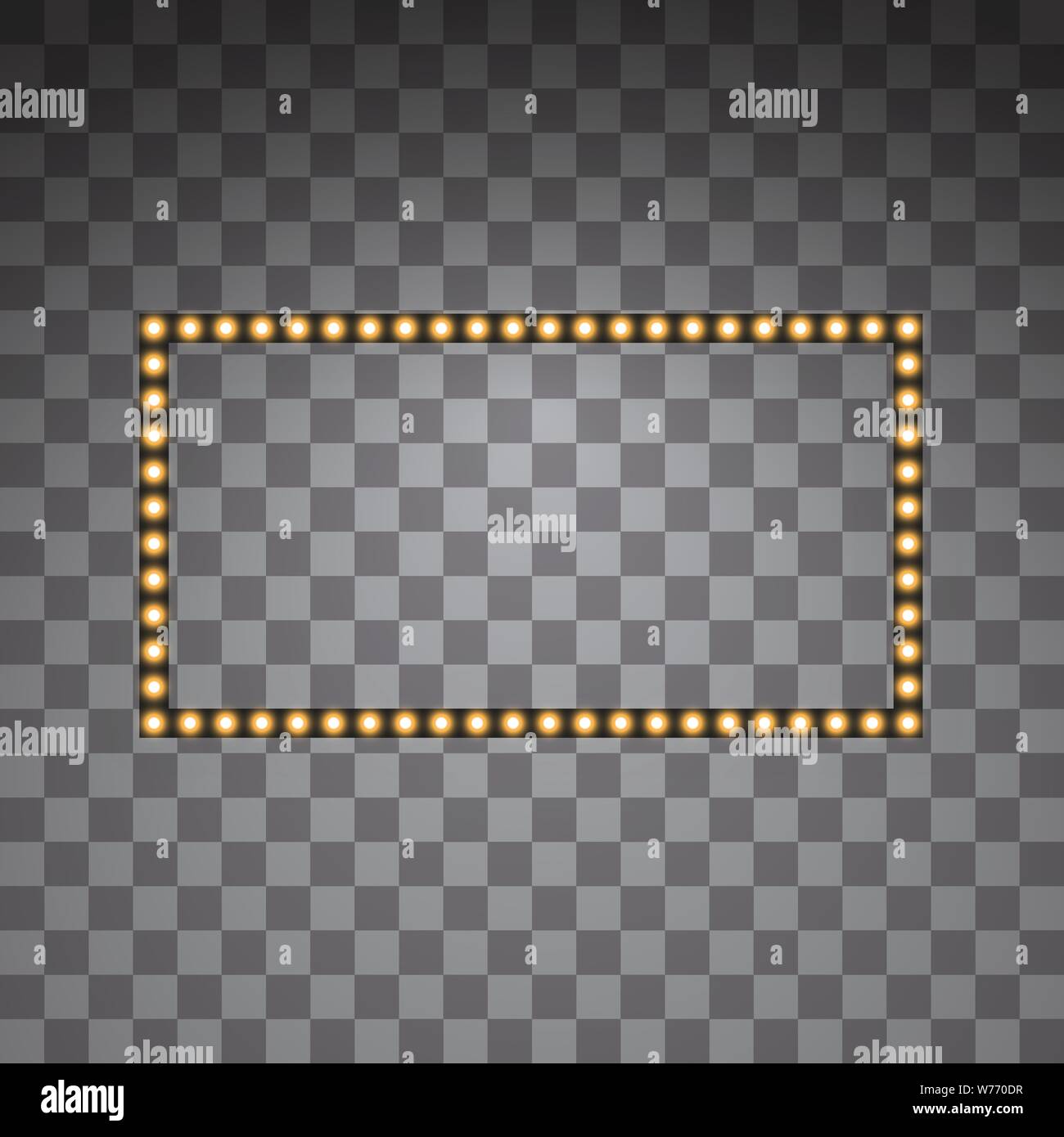 Shining golden led vector rectangle frames, neon illumination on ...