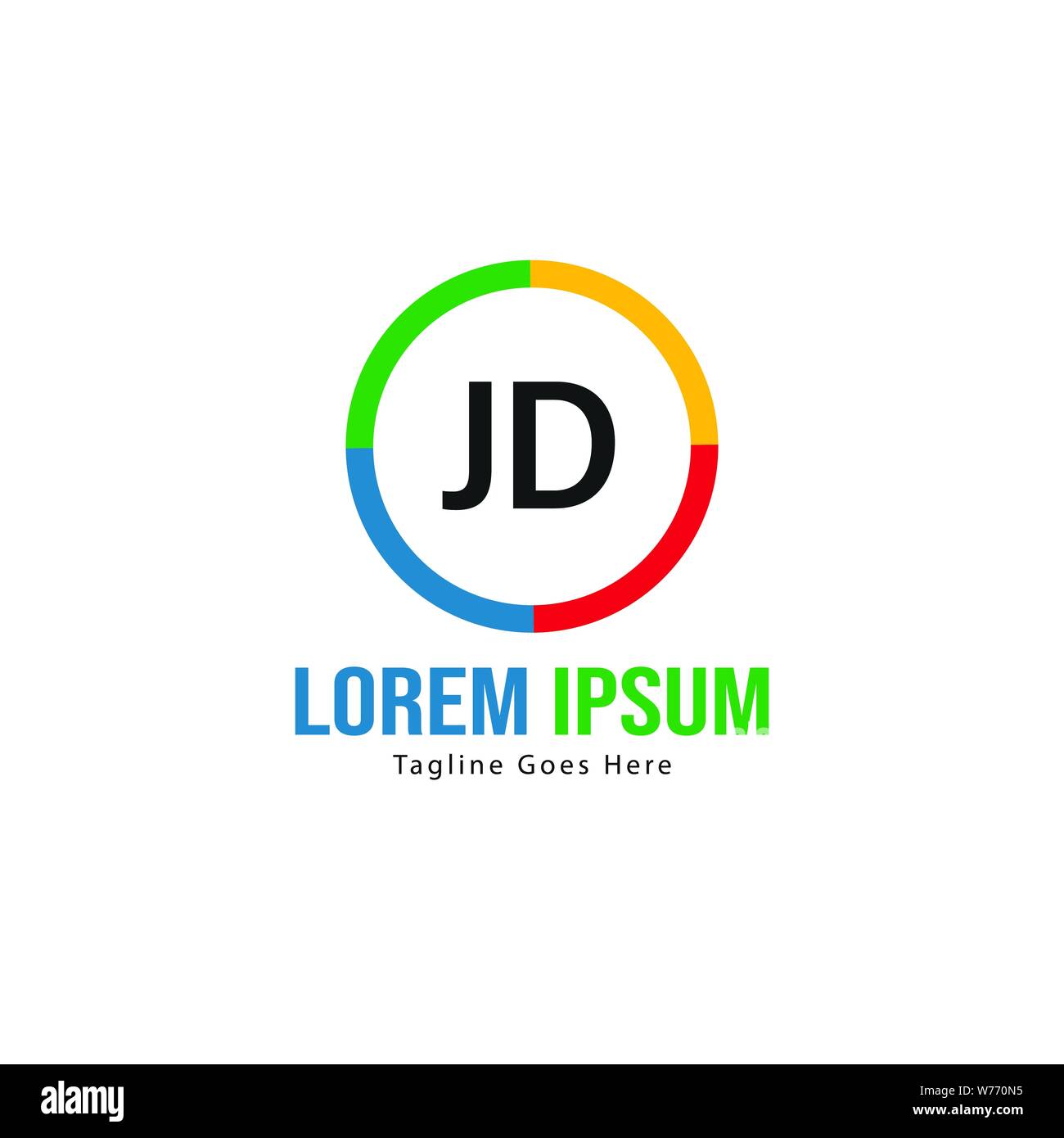 Initial JD logo template with modern frame. Minimalist JD letter logo ...