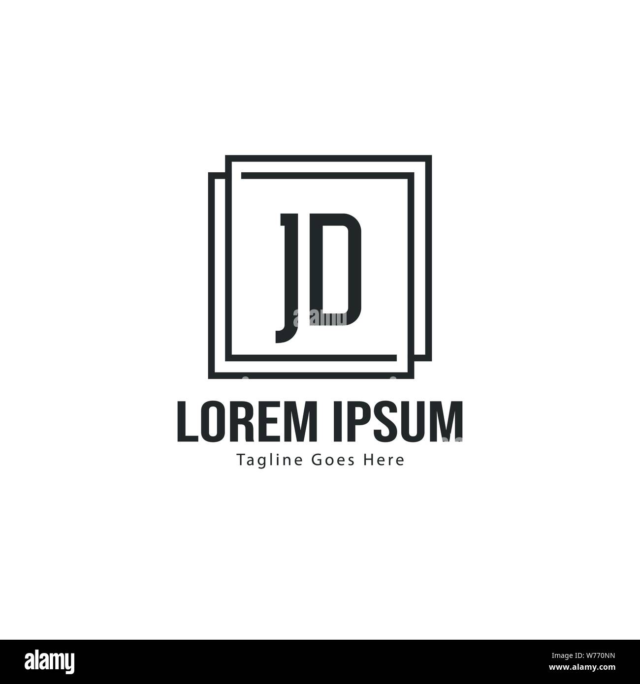 Initial JD logo template with modern frame. Minimalist JD letter logo ...