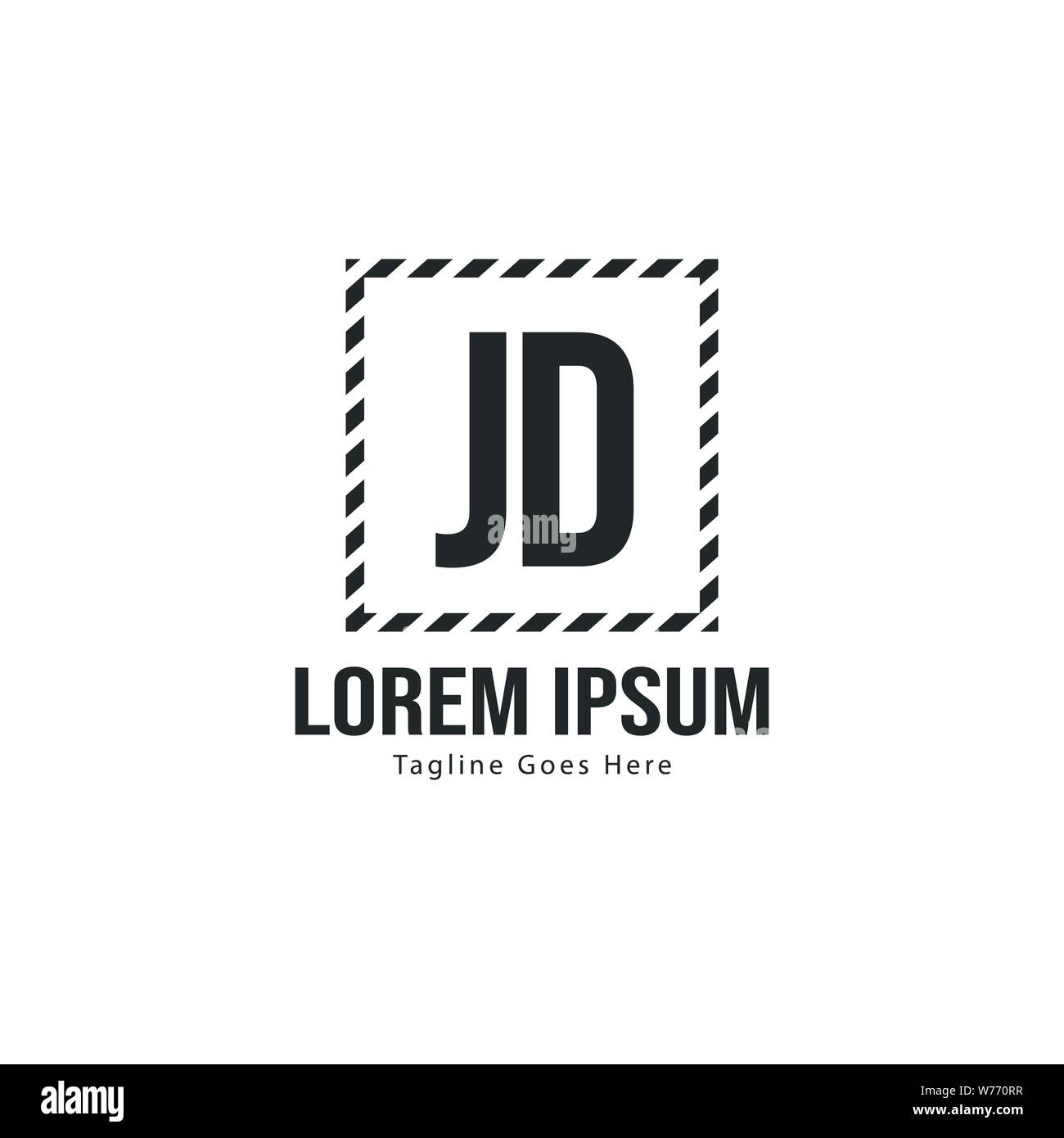 Initial JD logo template with modern frame. Minimalist JD letter logo ...