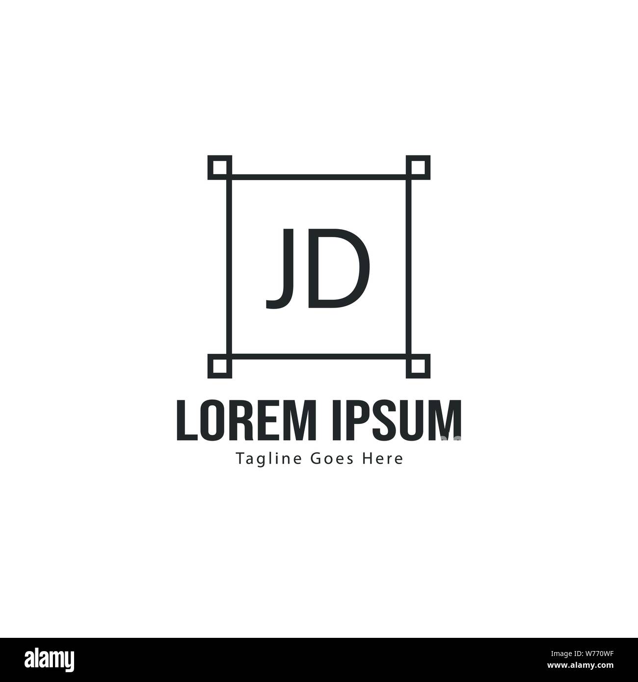 Initial JD logo template with modern frame. Minimalist JD letter logo ...
