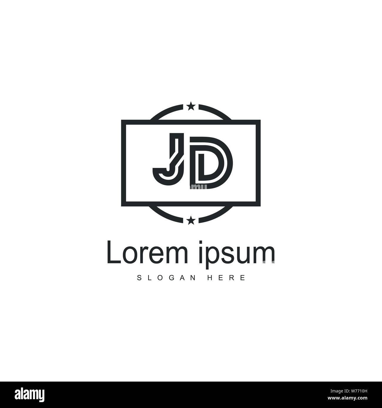 Initial JD logo template with modern frame. Minimalist JD letter logo ...