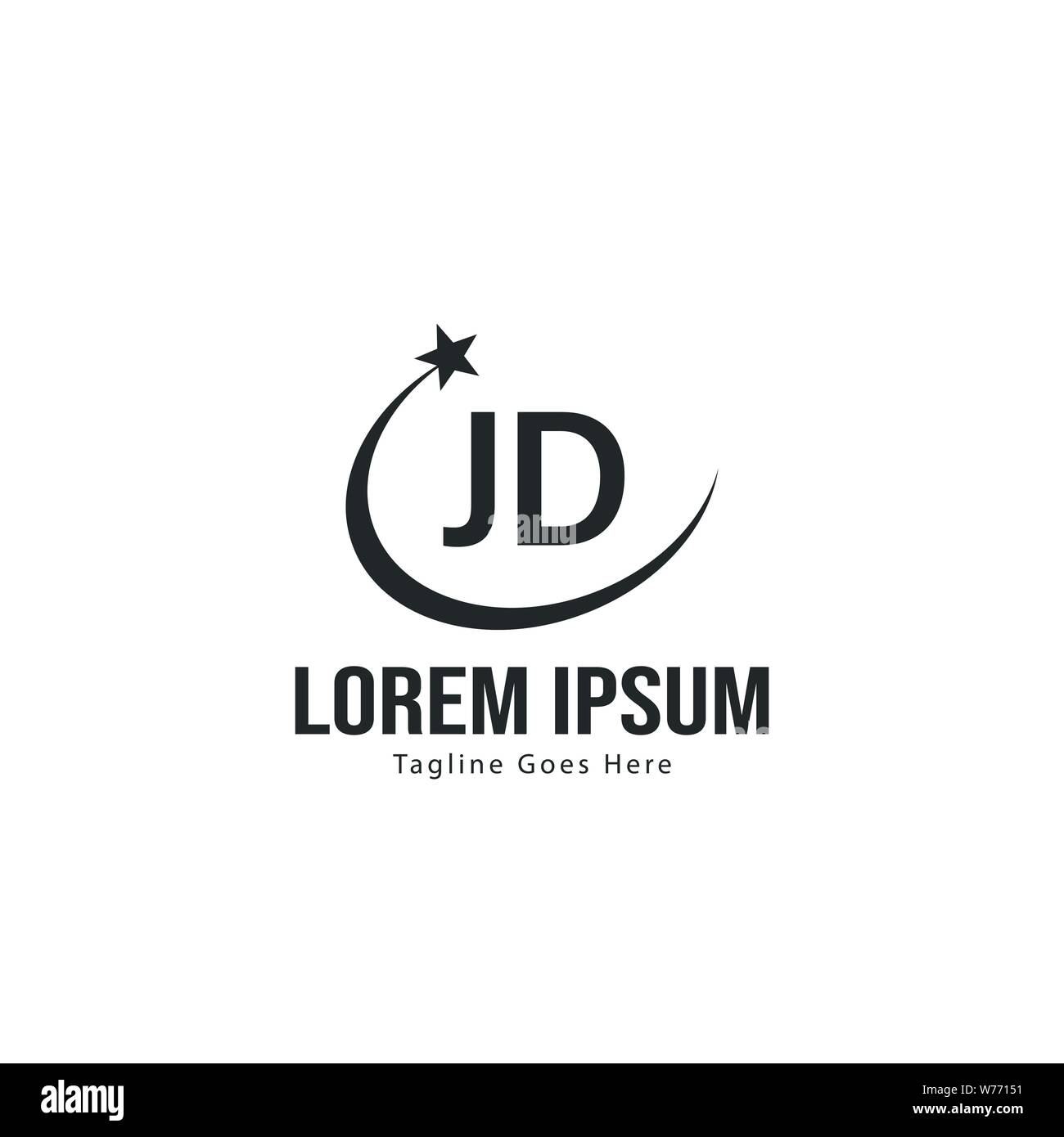 Initial JD logo template with modern frame. Minimalist JD letter logo ...