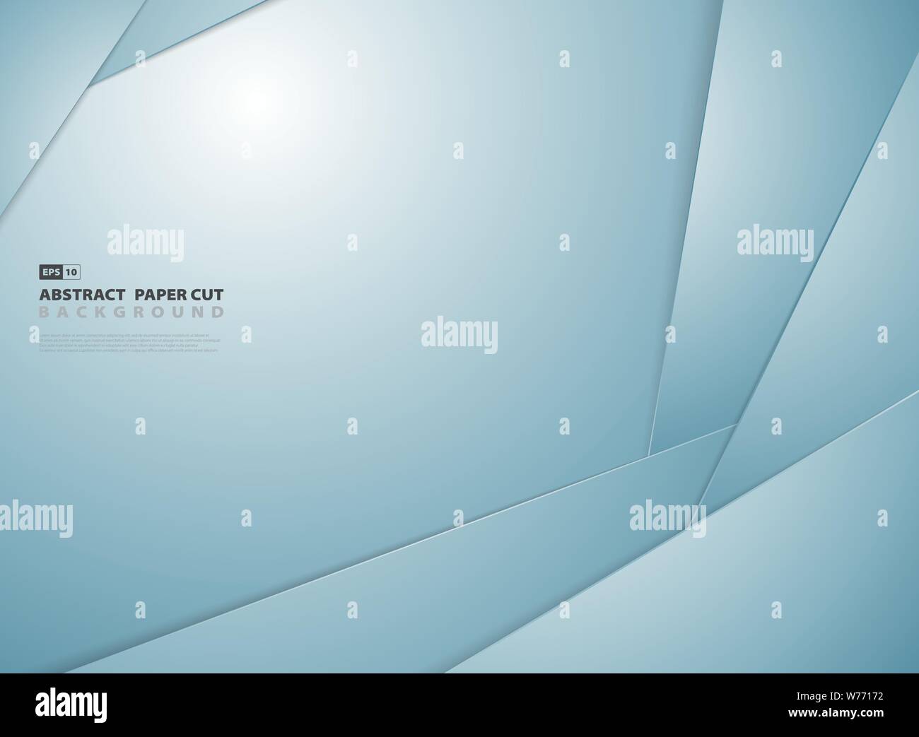 Abstract gradient blue paper cut shape pattern design background. You ...