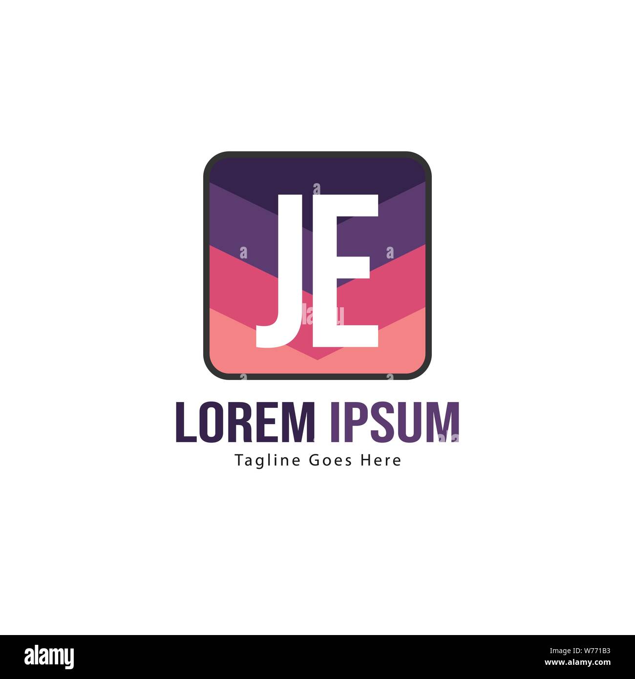 Initial JE logo template with modern frame. Minimalist JE letter logo ...