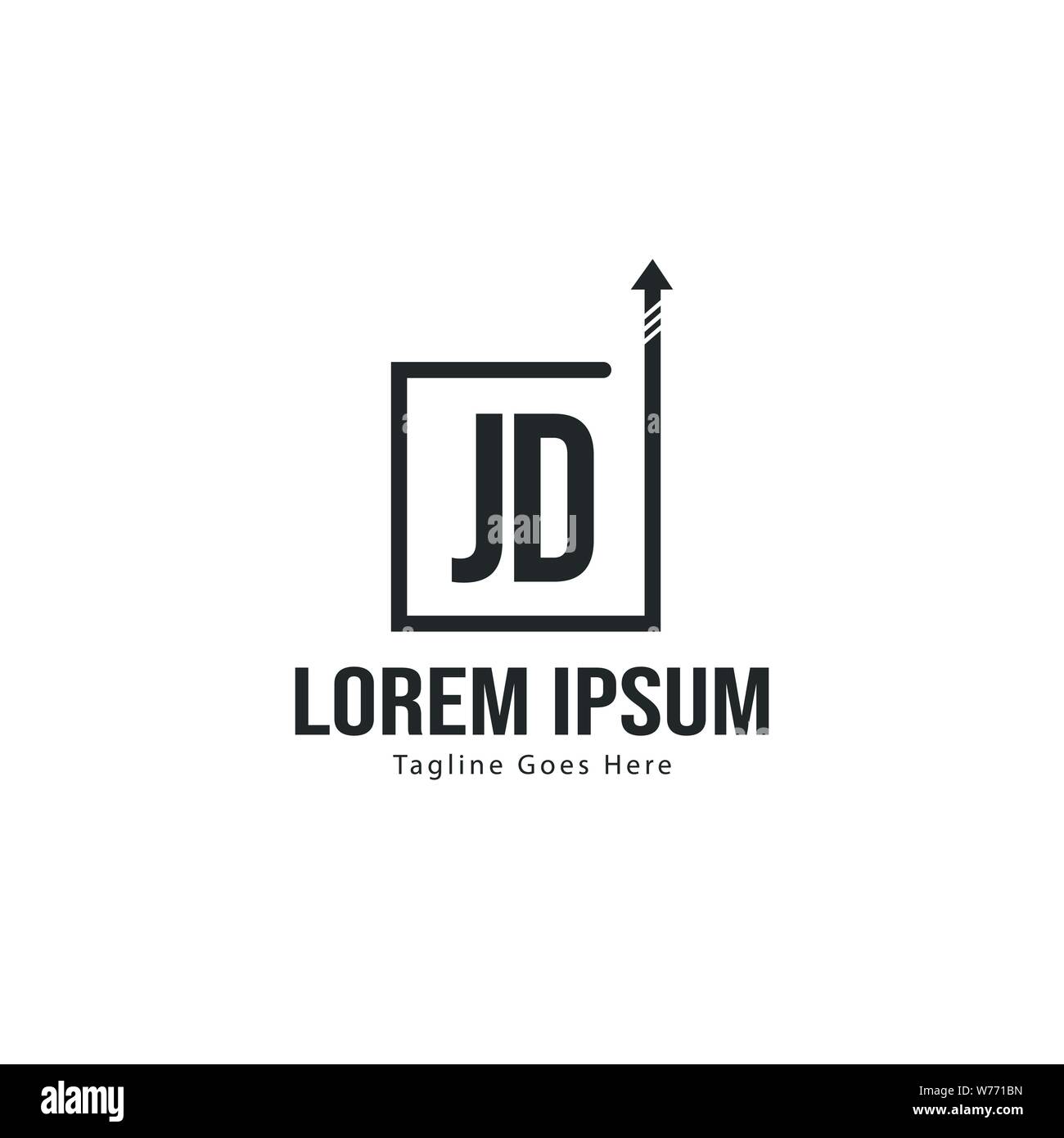 Initial JD logo template with modern frame. Minimalist JD letter logo ...