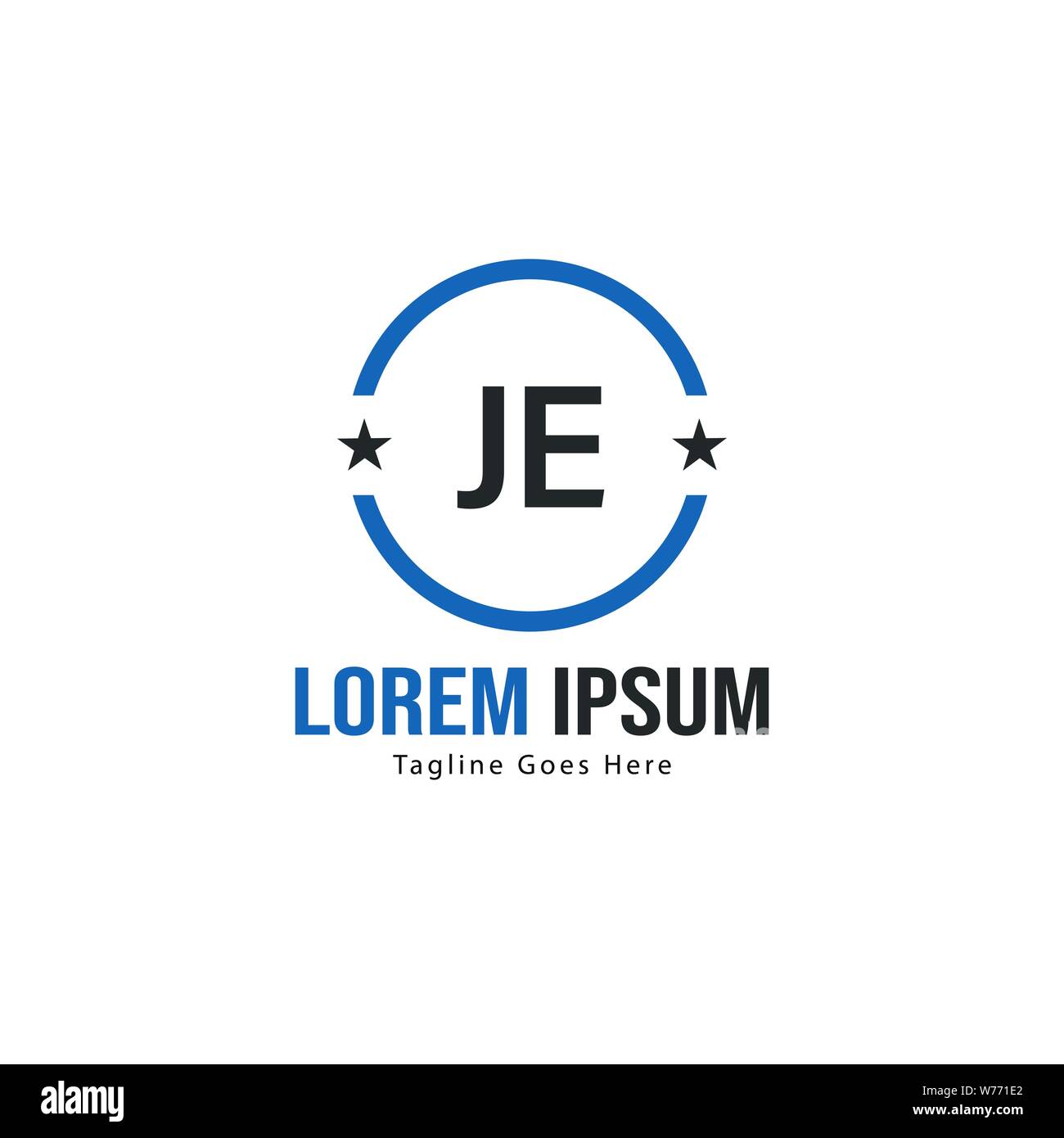 Initial JE logo template with modern frame. Minimalist JE letter logo ...
