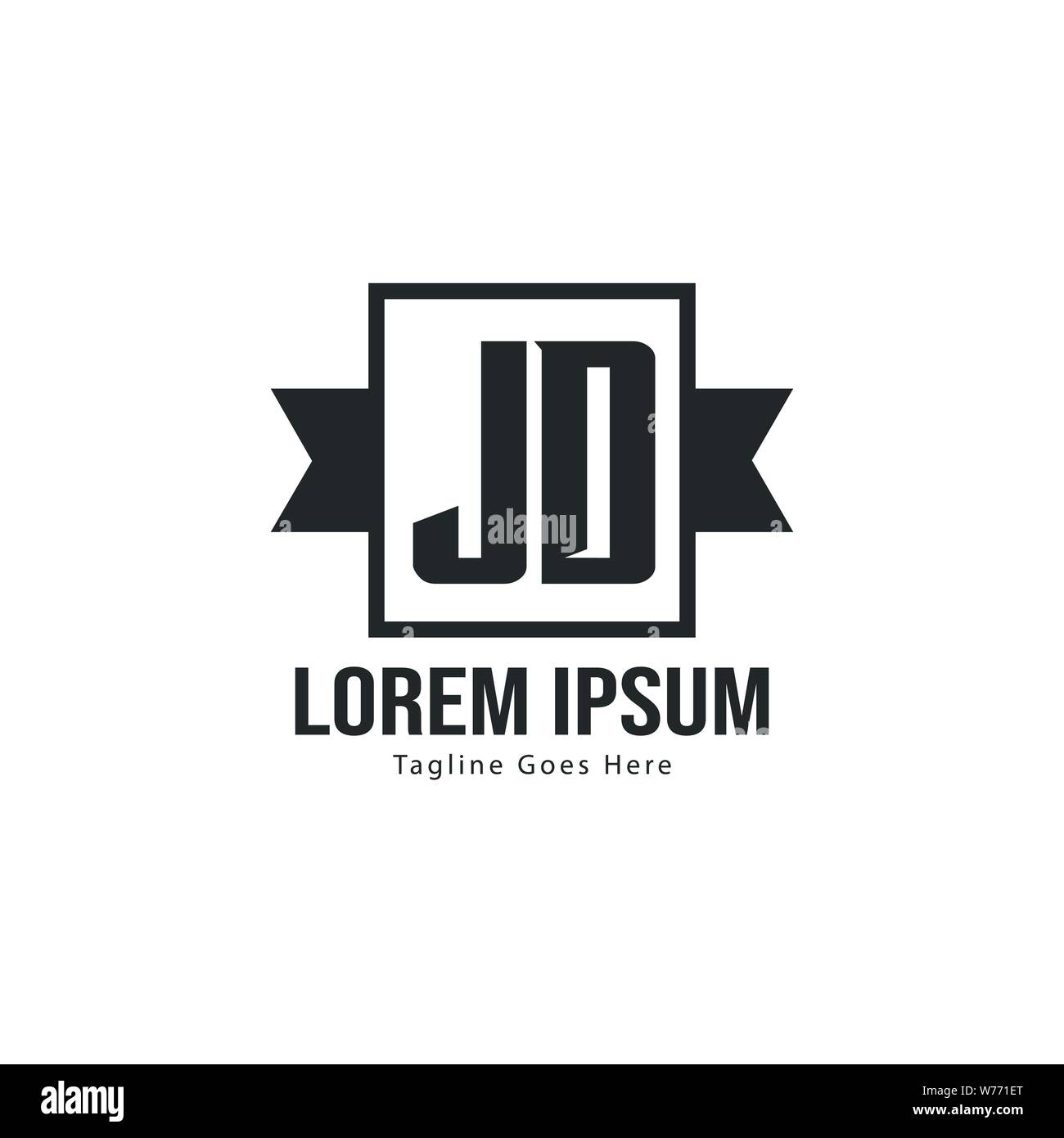 Initial JD logo template with modern frame. Minimalist JD letter logo ...