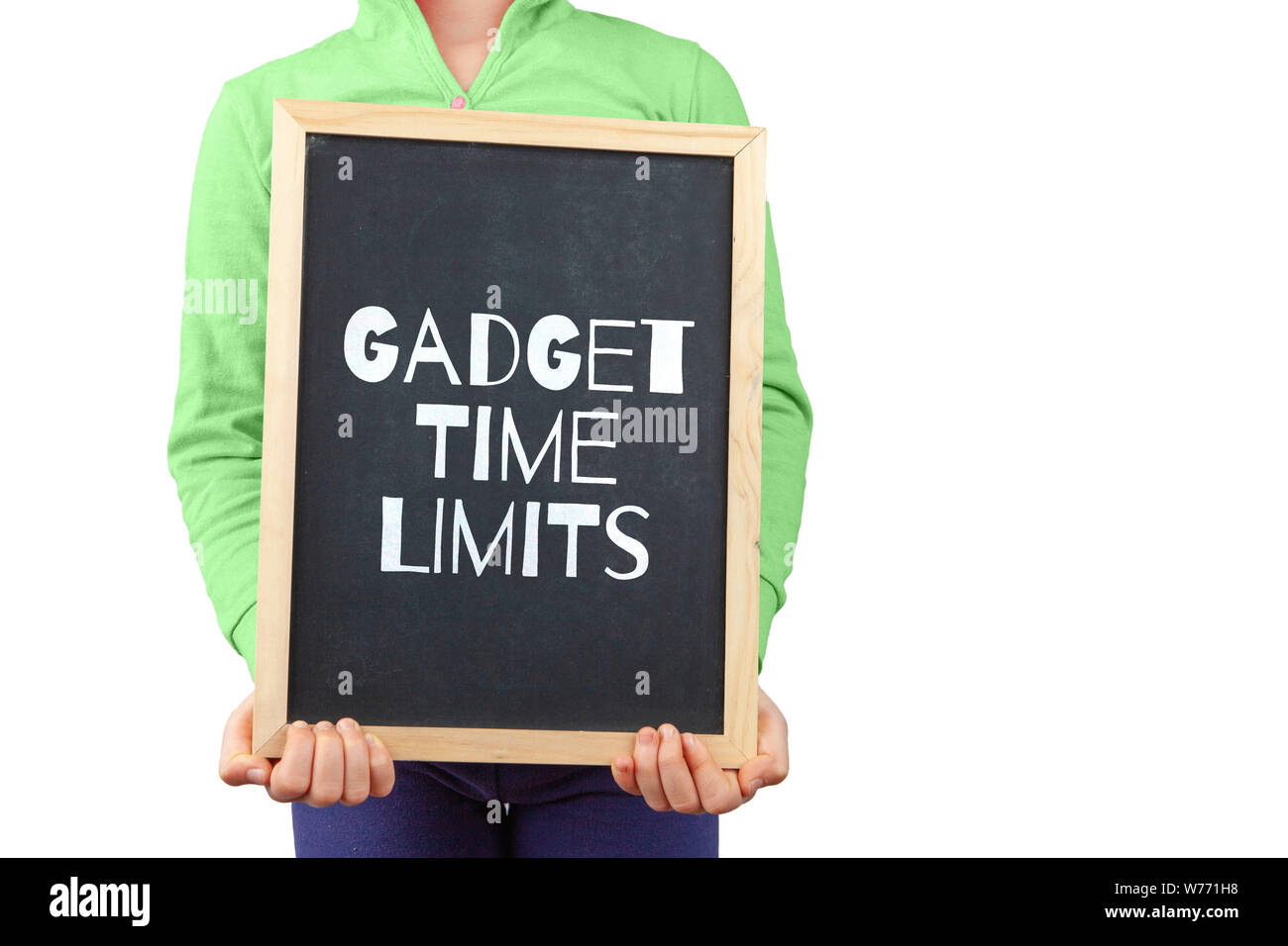 Gadget time limits for children subject depicted with child holding ...
