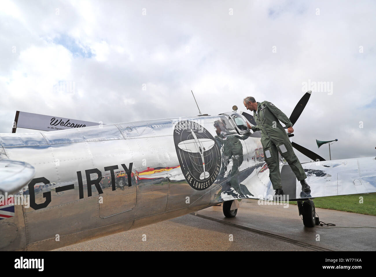 IWC Silver Spitfire pilot Steve Boultbee Brooks with a newly restored ...