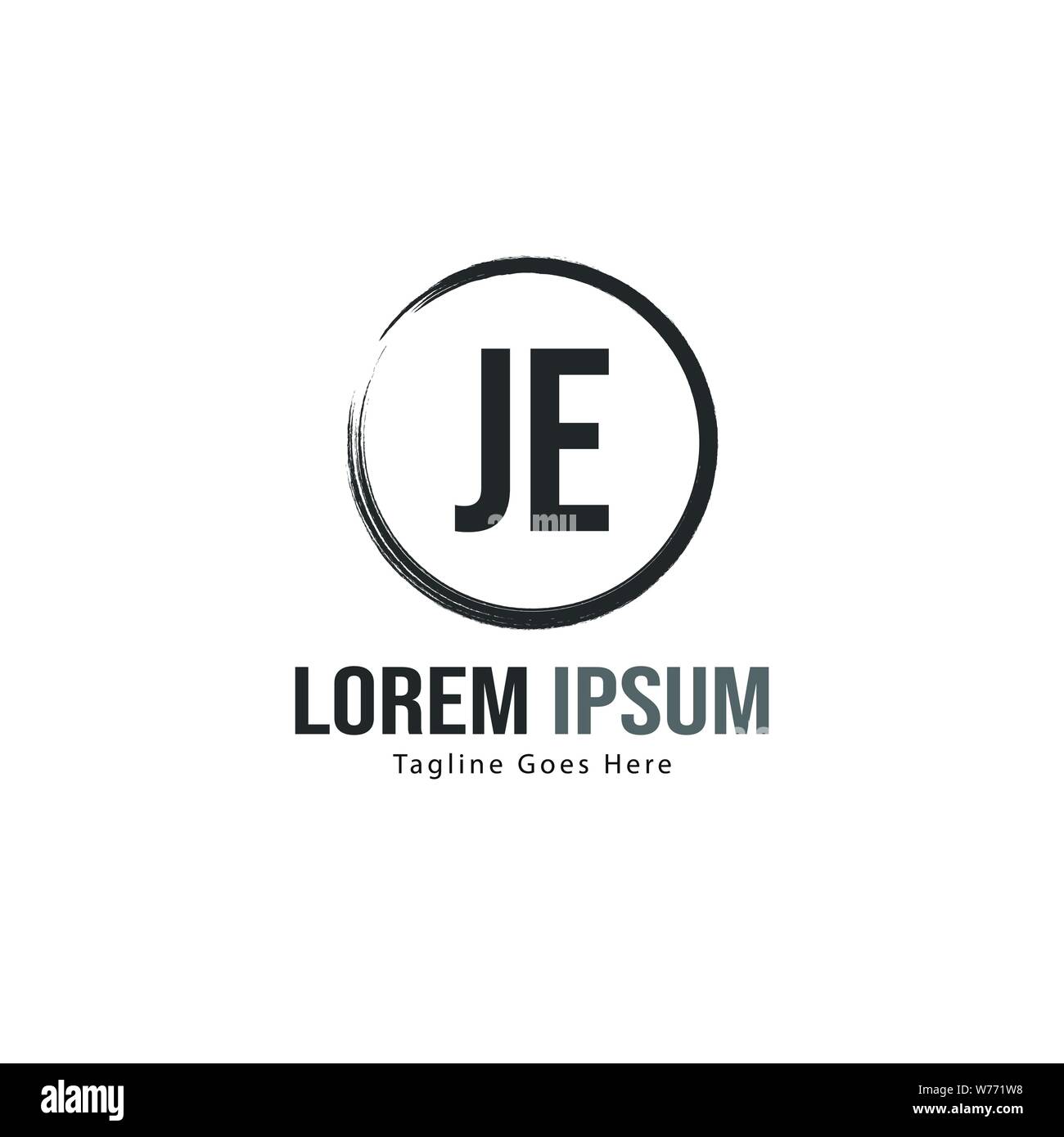 Initial JE logo template with modern frame. Minimalist JE letter logo ...