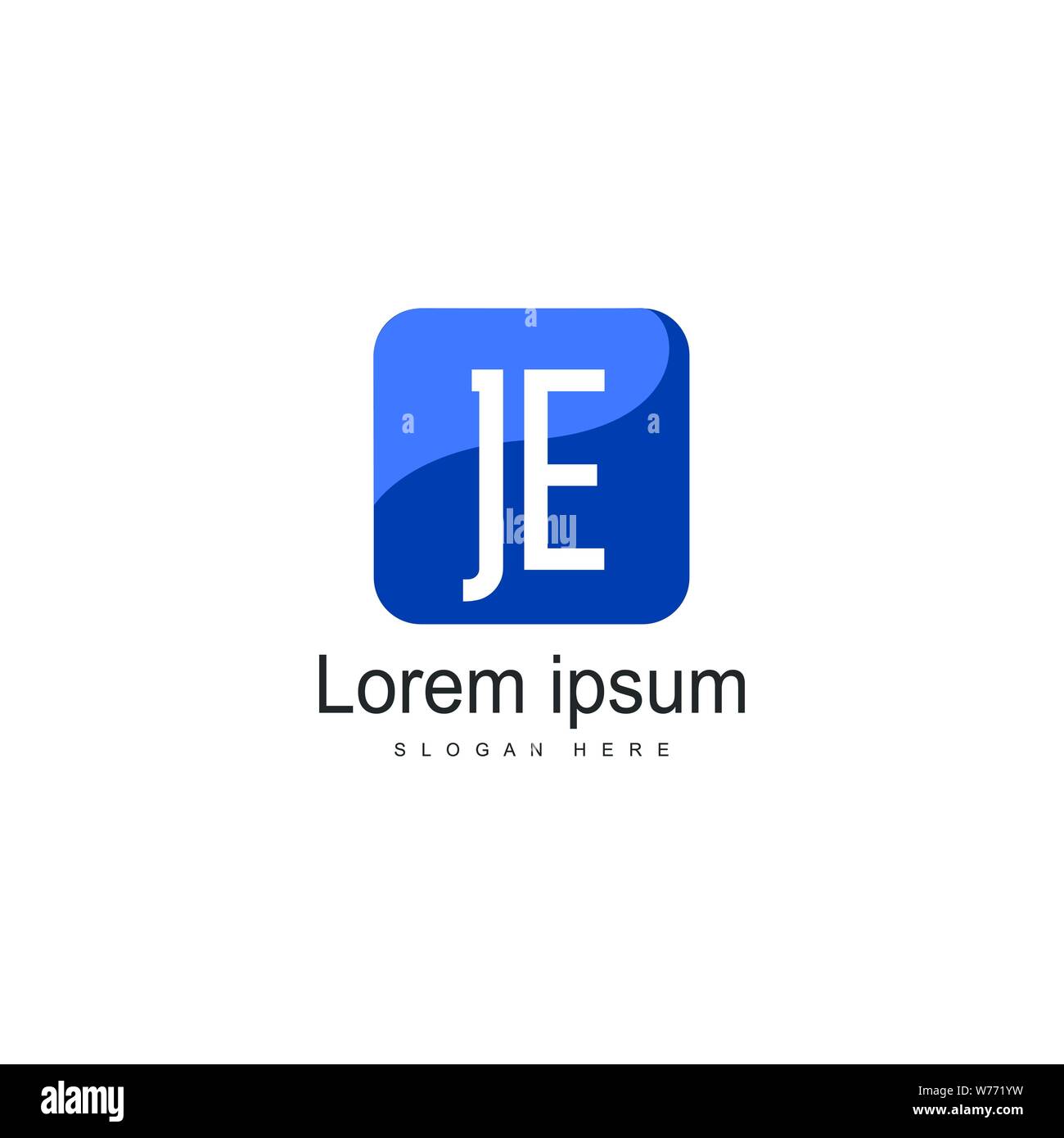 Initial JE logo template with modern frame. Minimalist JE letter logo ...