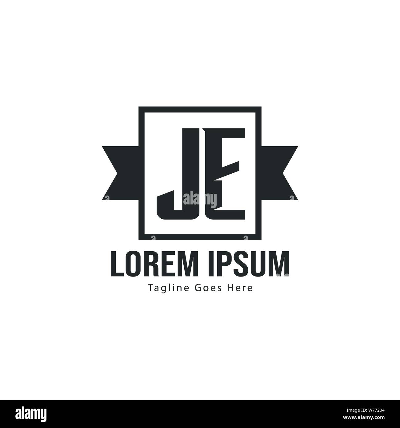 Initial JE logo template with modern frame. Minimalist JE letter logo ...