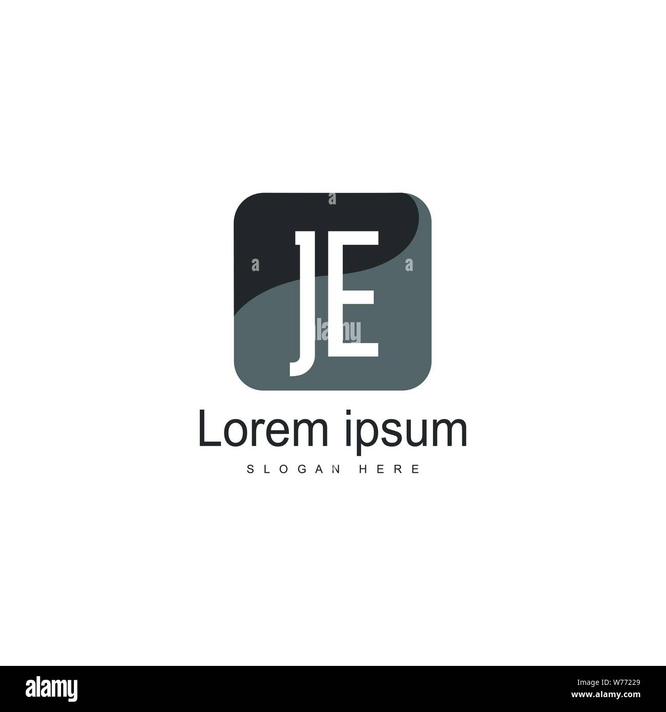 Initial JE logo template with modern frame. Minimalist JE letter logo ...
