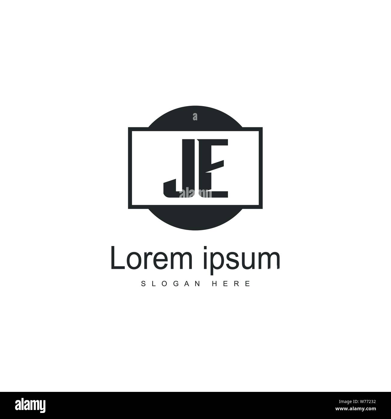 Initial JE logo template with modern frame. Minimalist JE letter logo ...