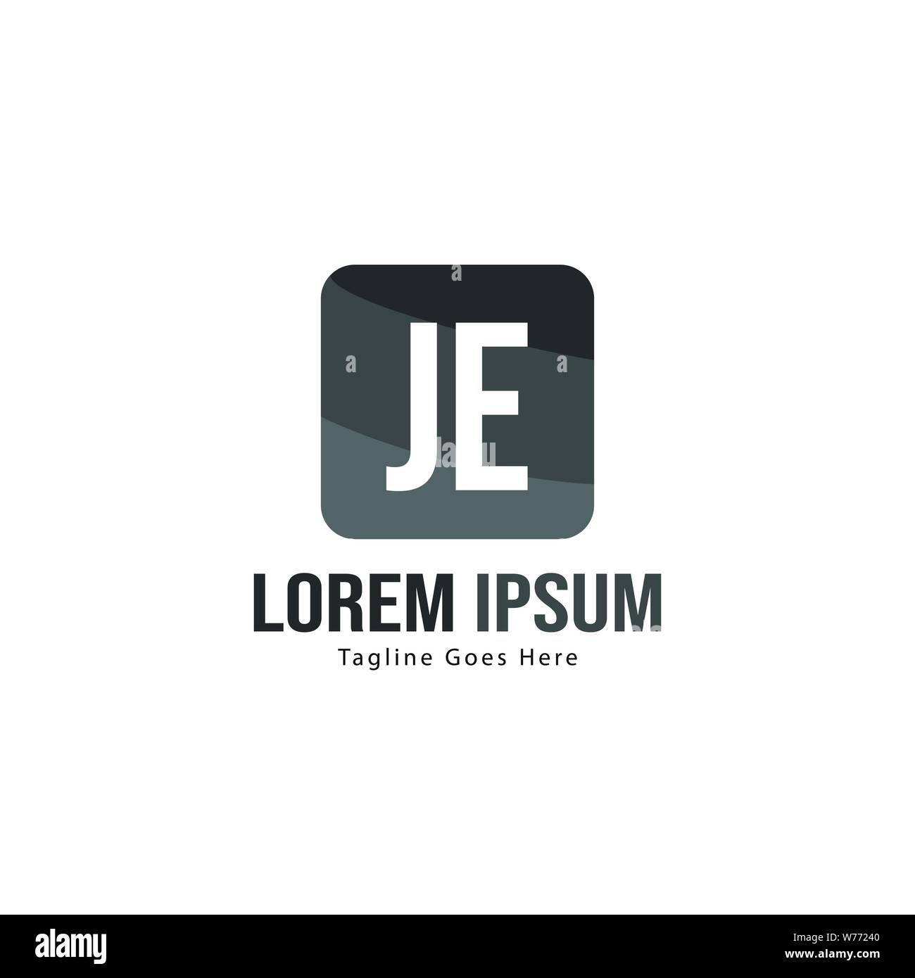 Initial JE logo template with modern frame. Minimalist JE letter logo ...