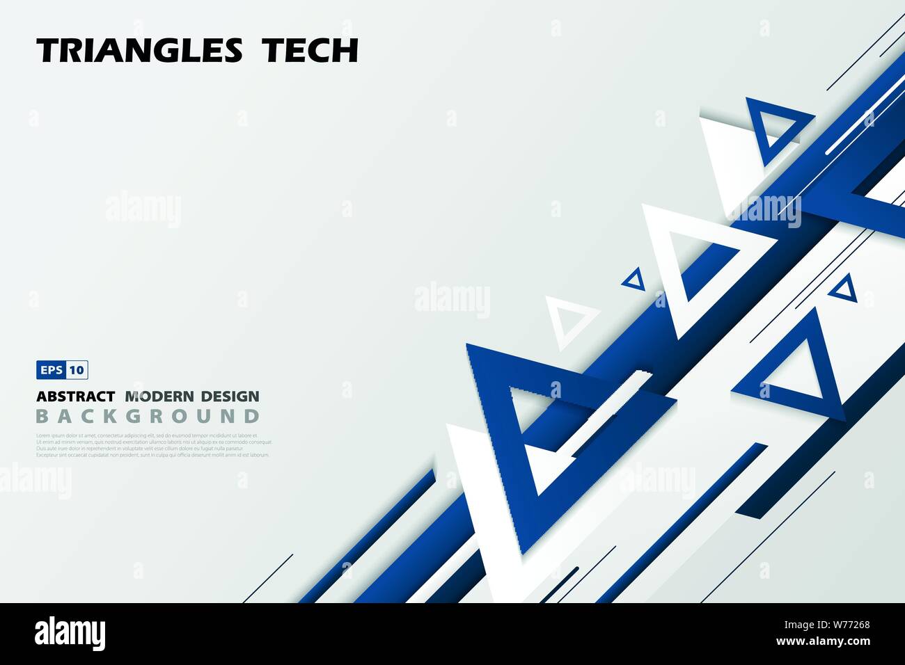 Abstract gradient blue triangles tech overlap design of futuristic ...