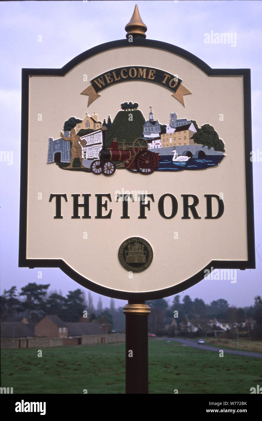 Thetford village sign hi-res stock photography and images - Alamy