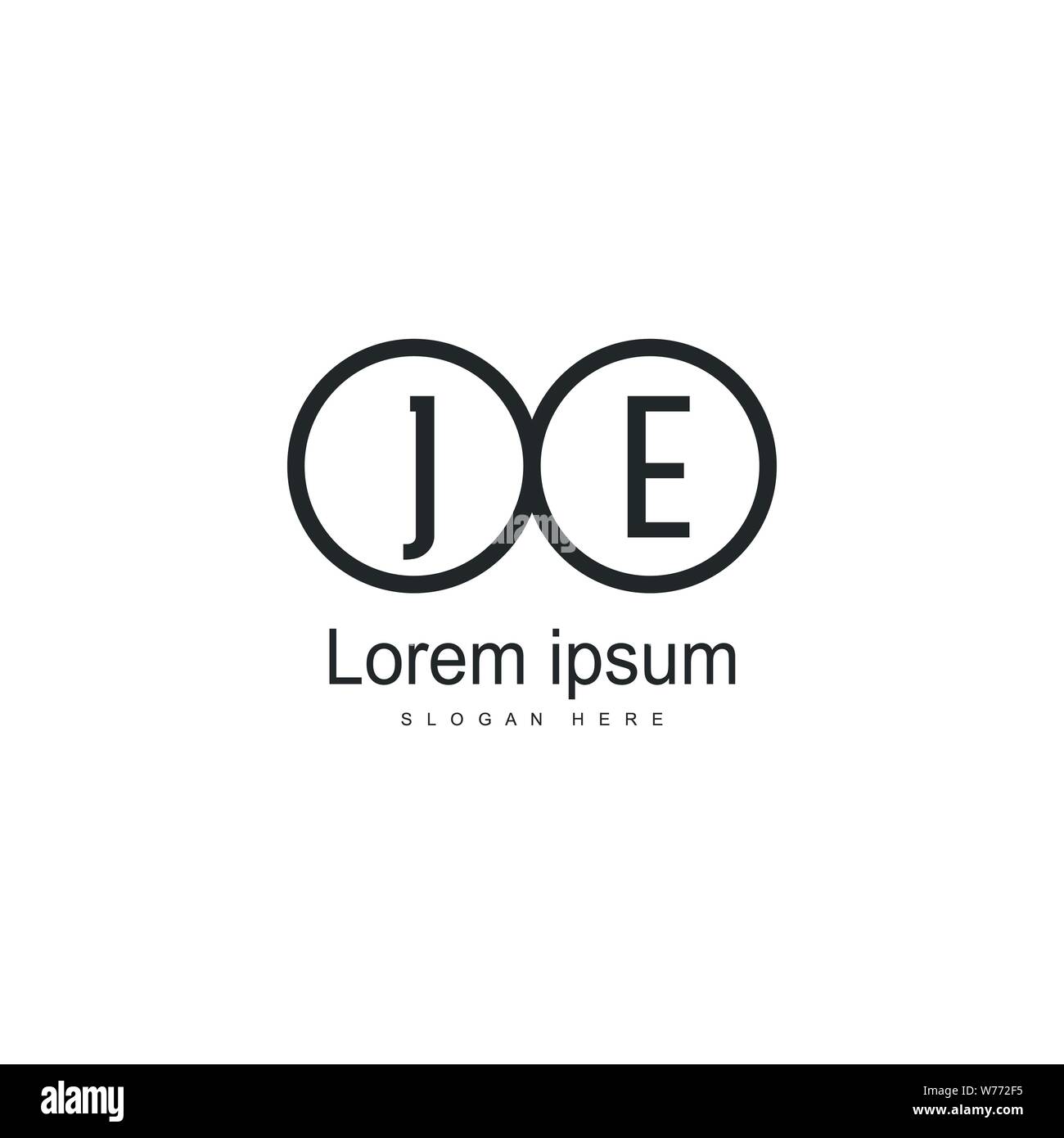 Initial JE logo template with modern frame. Minimalist JE letter logo ...