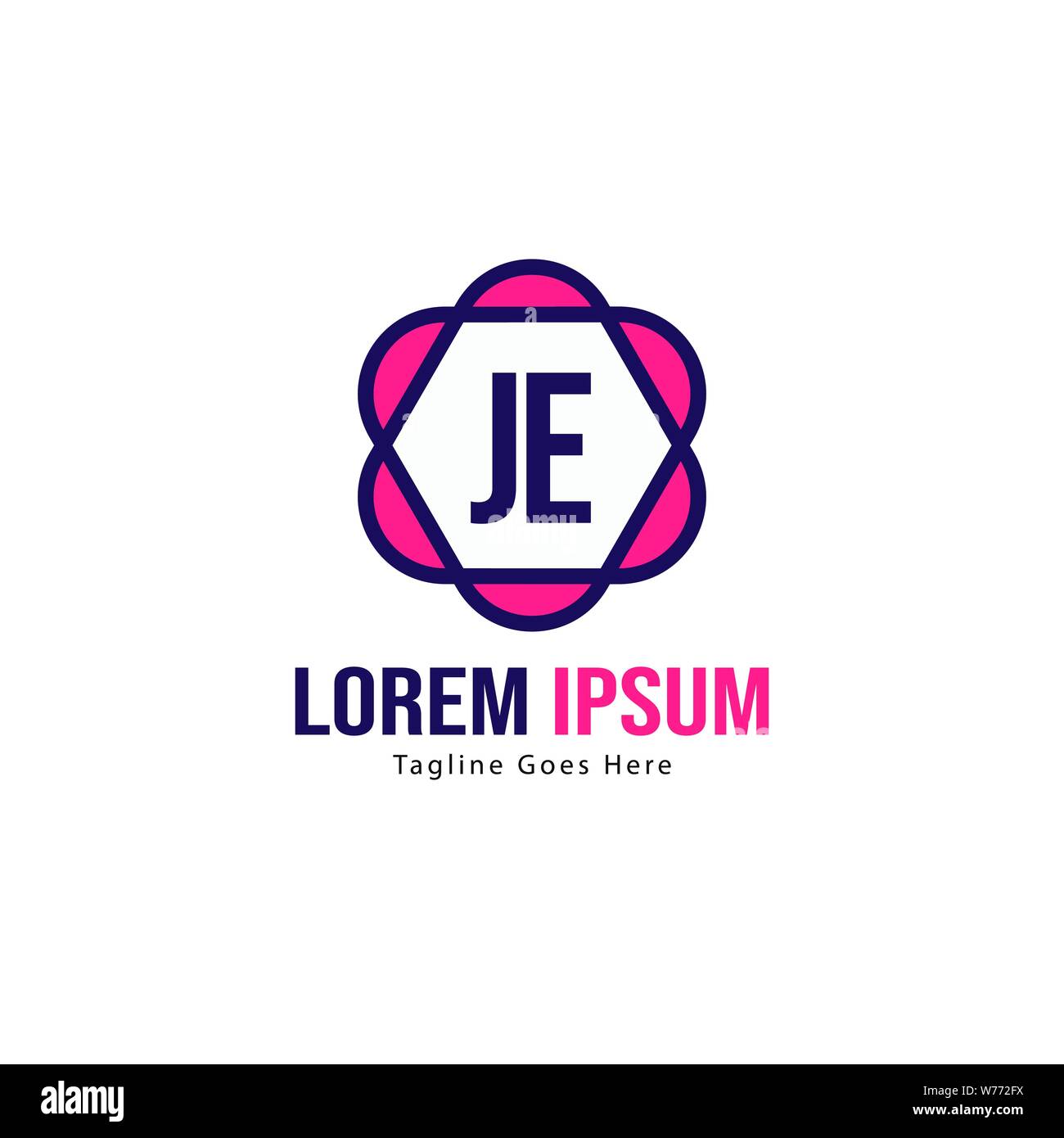 Initial JE logo template with modern frame. Minimalist JE letter logo ...