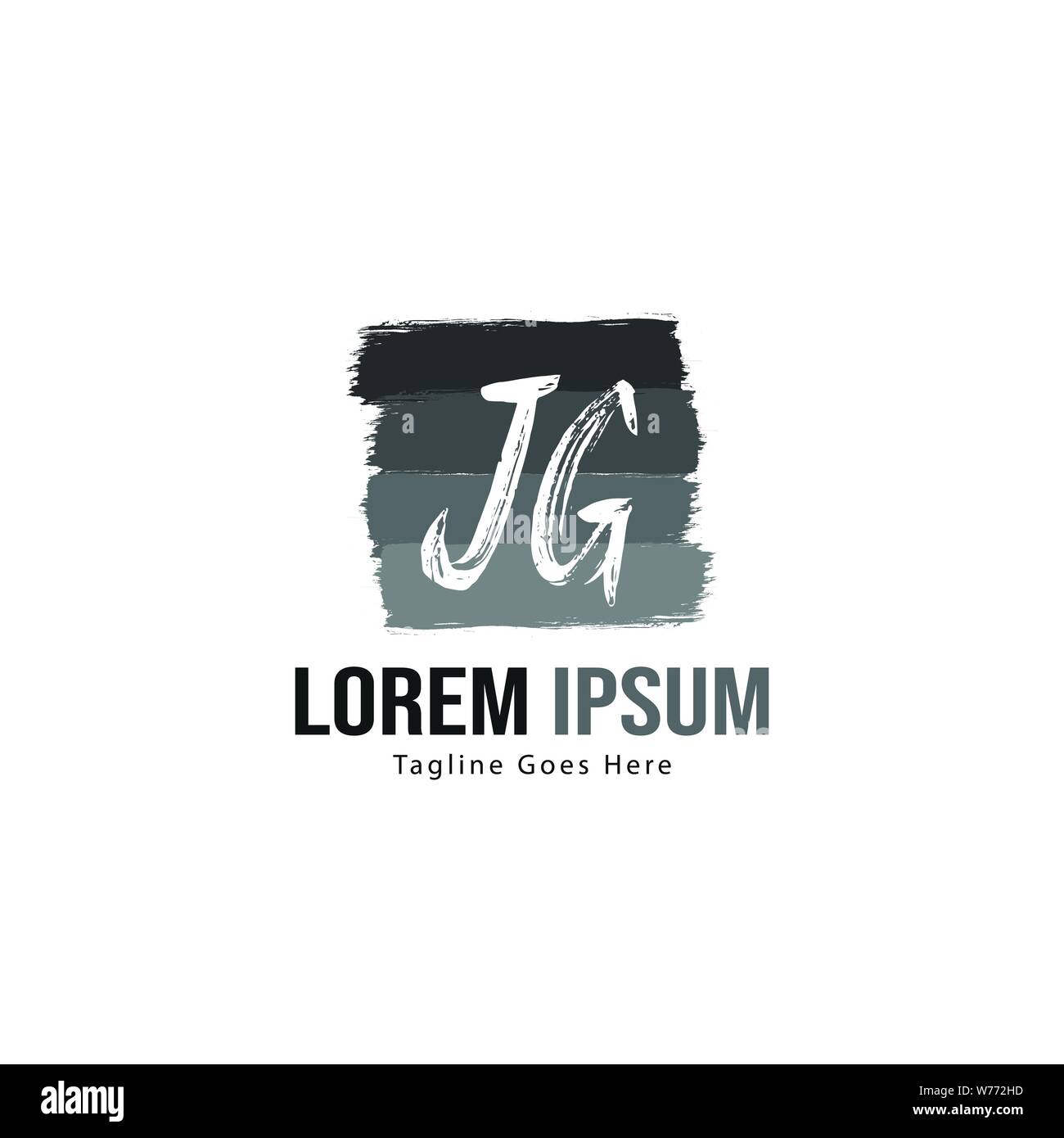 Initial JG logo template with modern frame. Minimalist JG letter logo ...