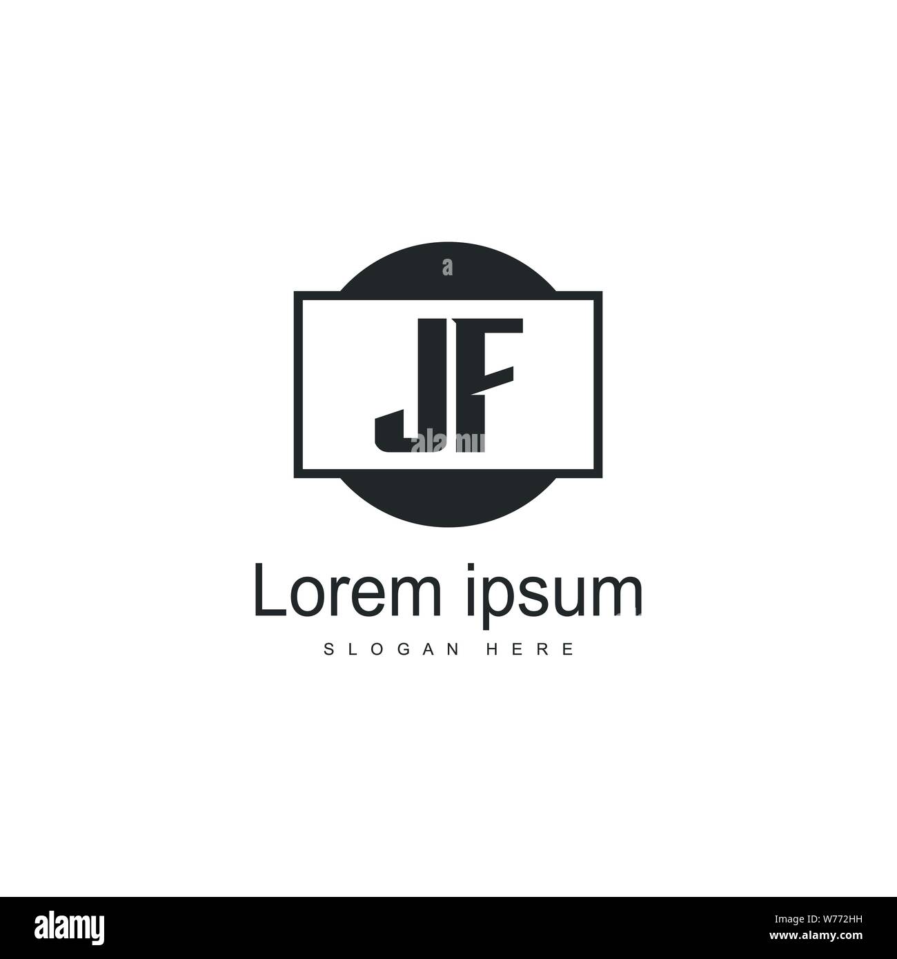 Initial JE logo template with modern frame. Minimalist JE letter logo ...