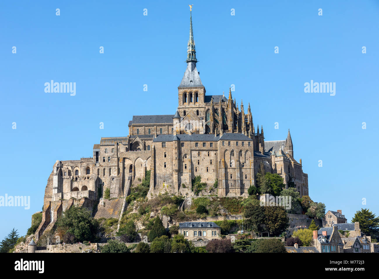 Mont-Saint-Michel, island with the famous abbey, Normandy, France Stock ...