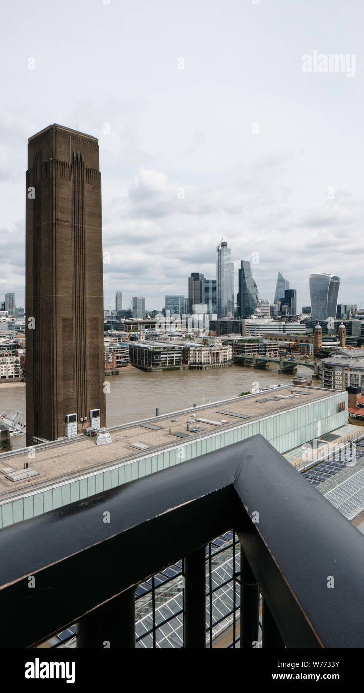 View from the Tate Modern 10th floor viewing platform over the Tate and ...