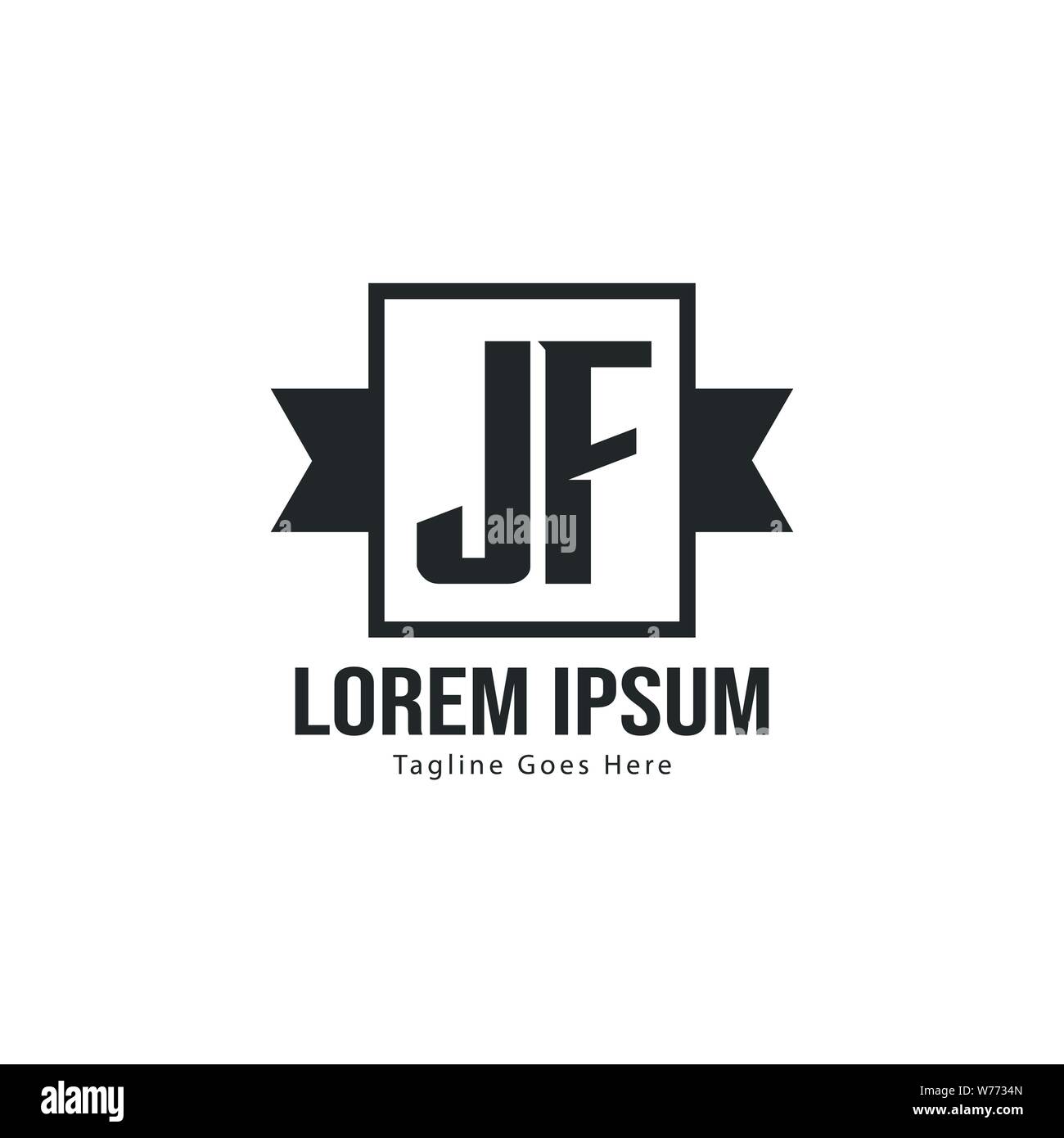 Initial JE logo template with modern frame. Minimalist JE letter logo ...
