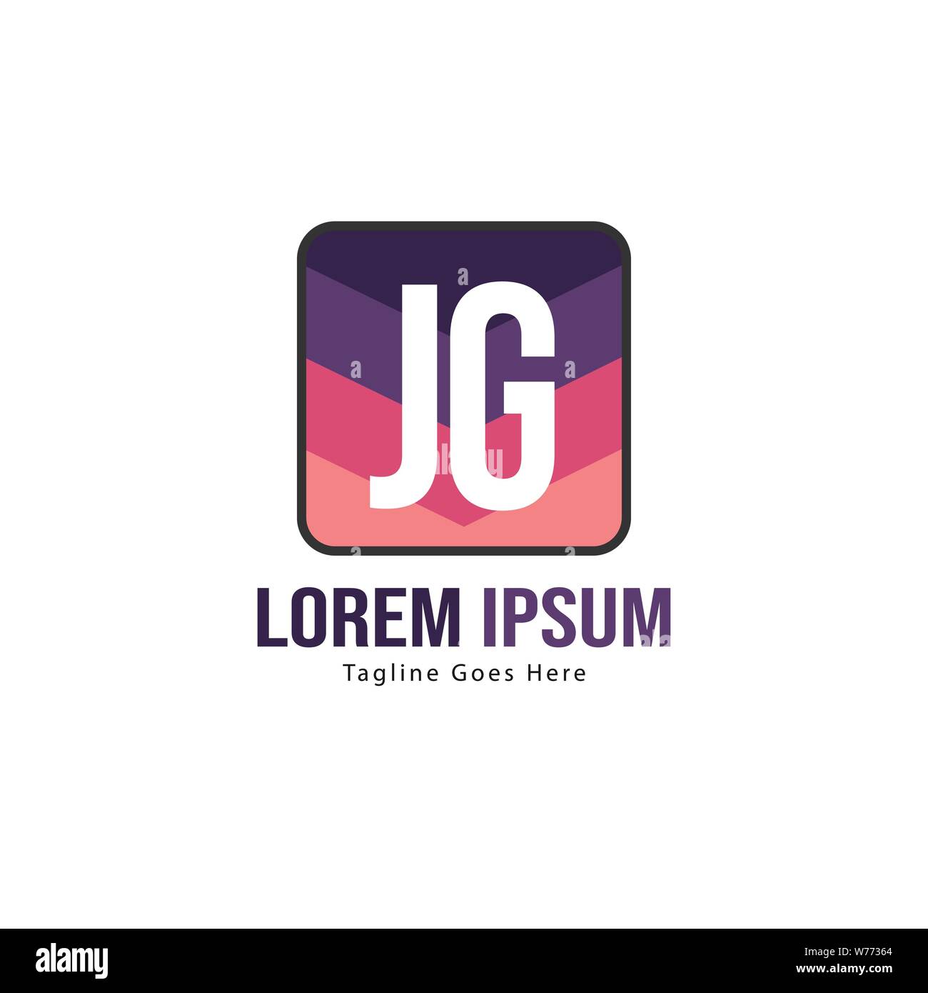 Initial JG logo template with modern frame. Minimalist JG letter logo vector illustration design ...