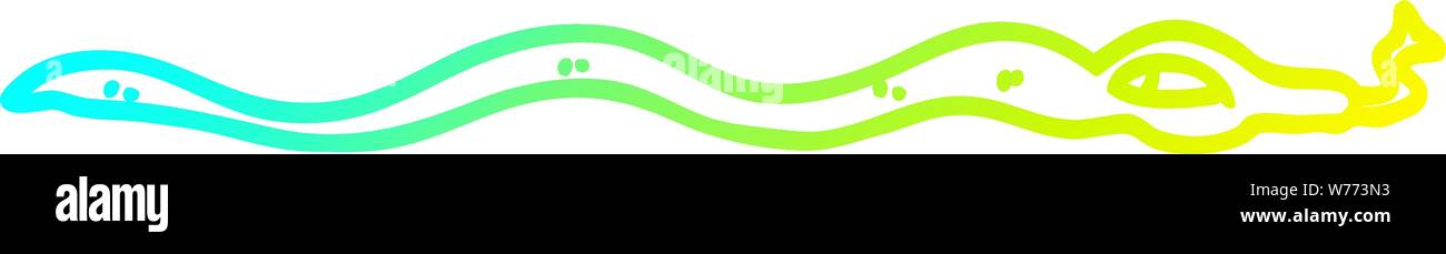 cold gradient line drawing of a cartoon poisonous snake Stock Vector ...