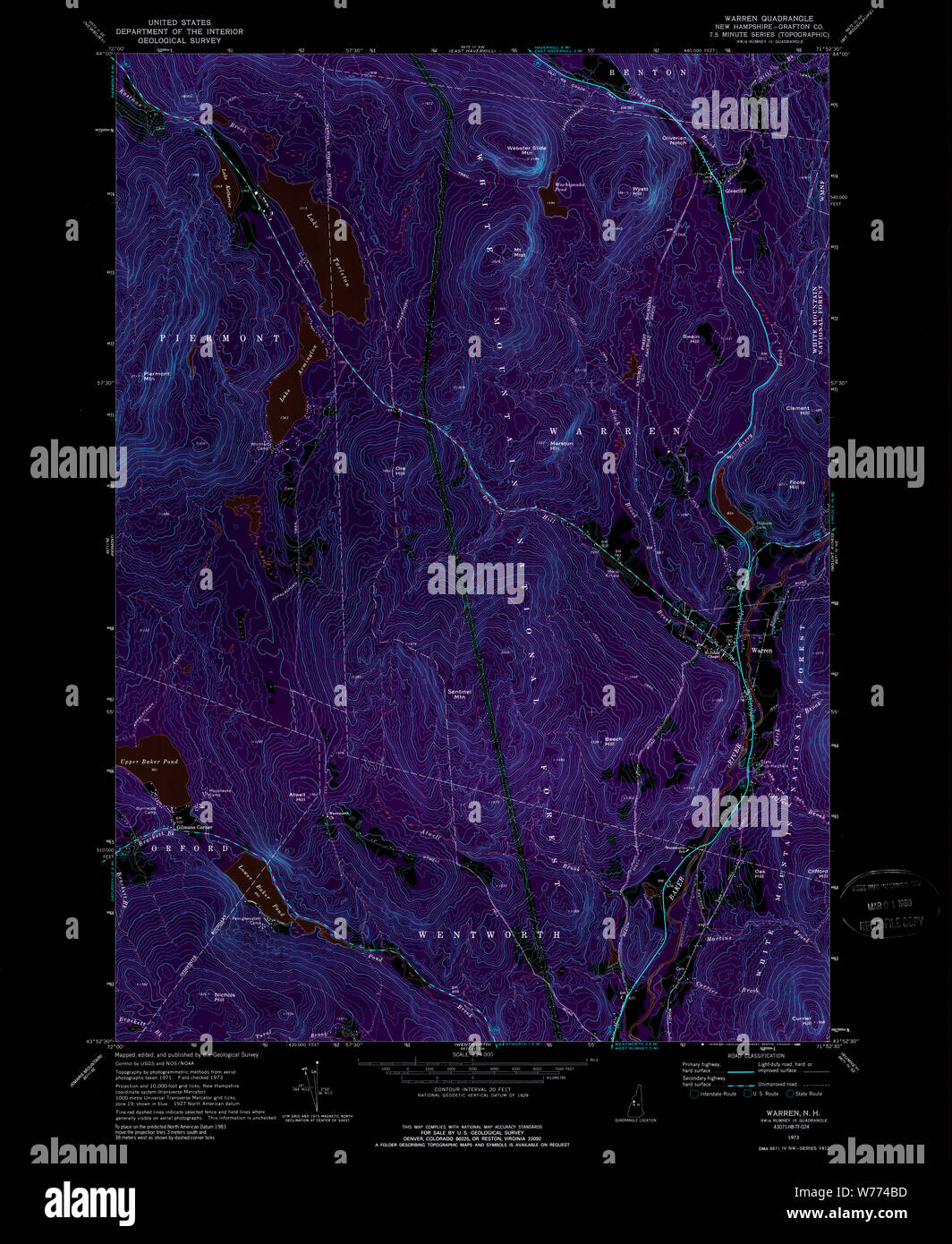 Map Of Warren New Hampshire High Resolution Stock Photography and ...