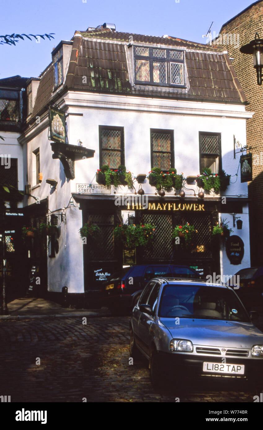Pub sign, The Mayflower, Rotherhithe Street, London Stock Photo - Alamy