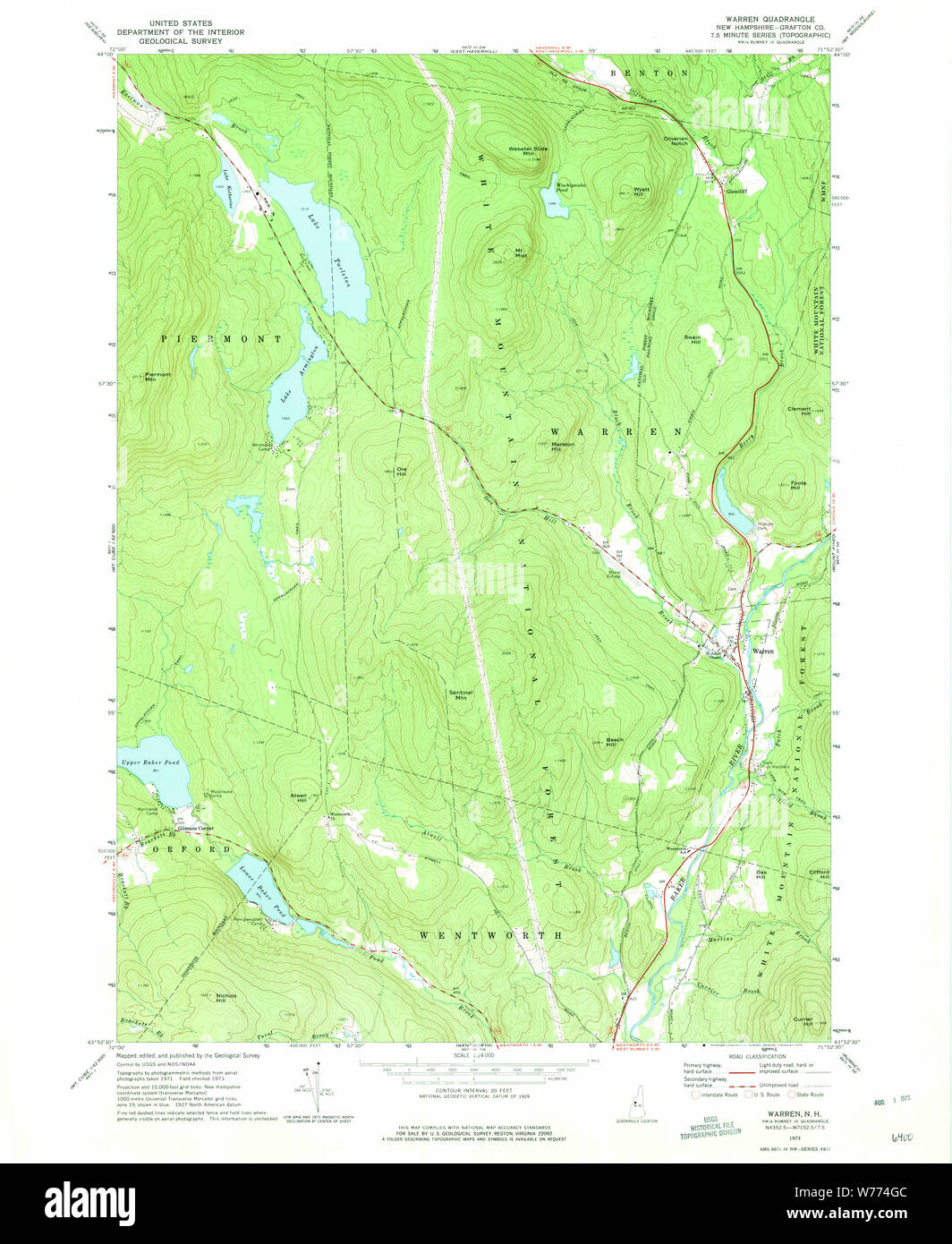 Map of warren new hampshire hi-res stock photography and images - Alamy