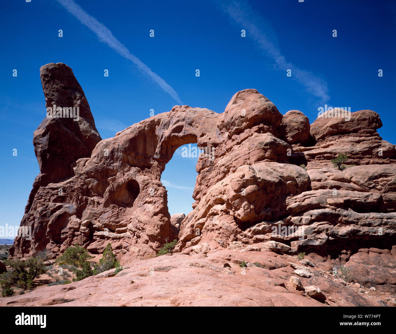 The windows formation along park avenue in arches national park hi-res ...