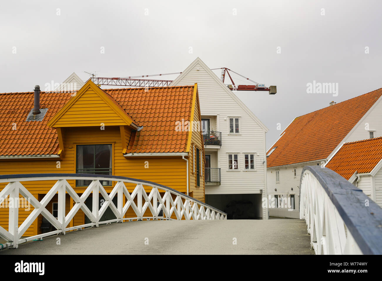 Street and bridge in Skudeneshavn. Old Skudeneshavn is one of the most ...
