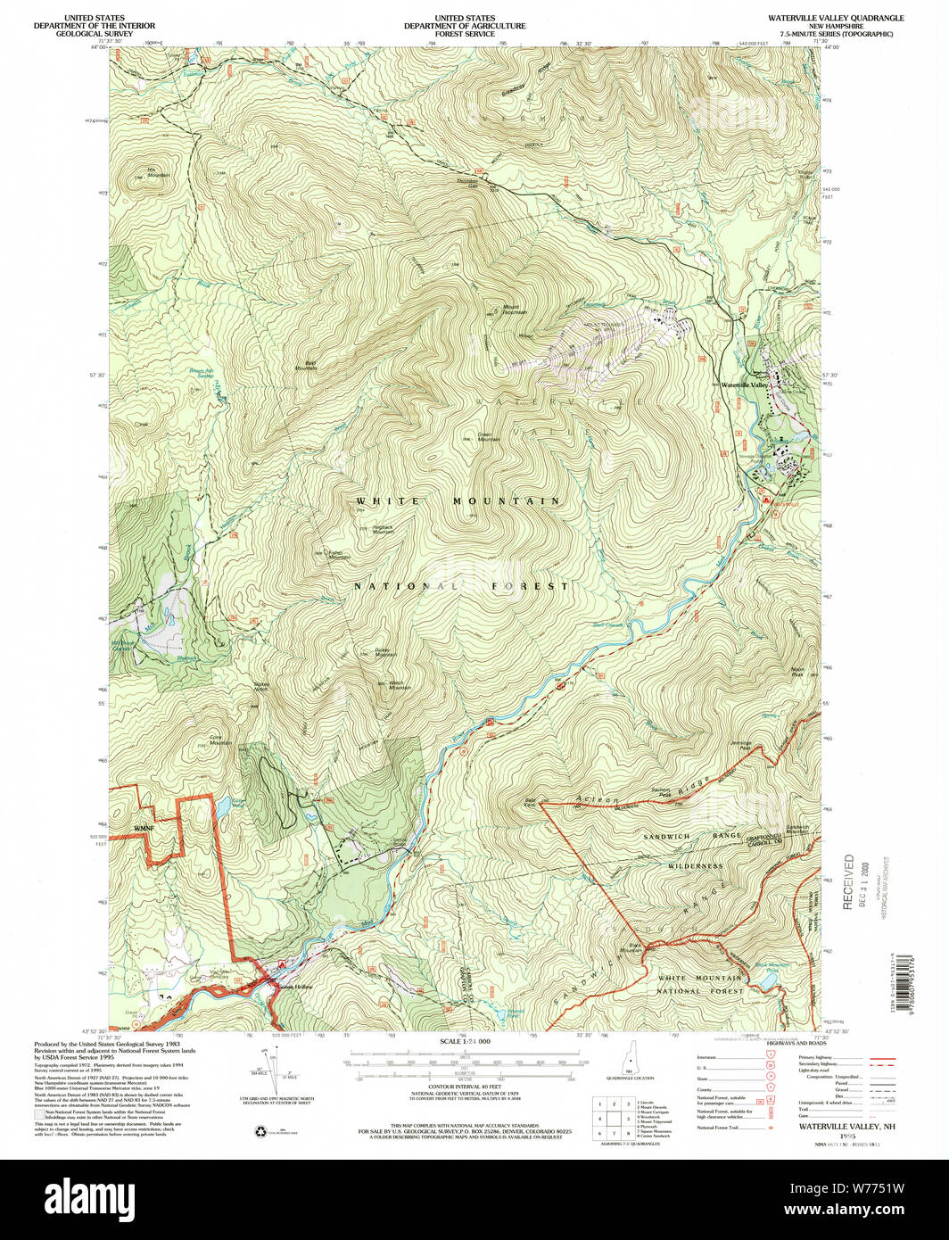 USGS TOPO Map New Hampshire NH Waterville Valley 329848 1995 24000 ...
