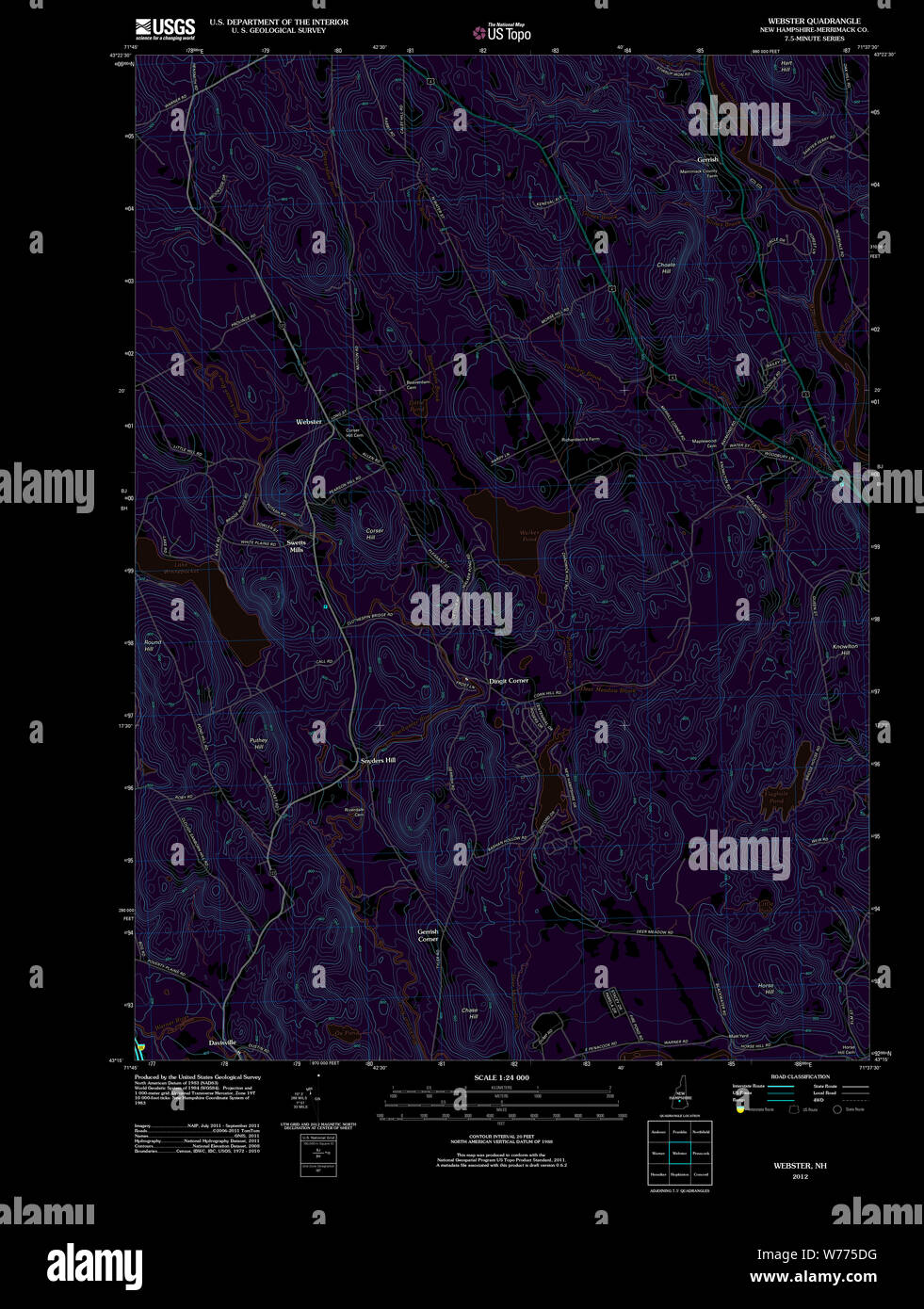 Webster new hampshire map hi-res stock photography and images - Alamy