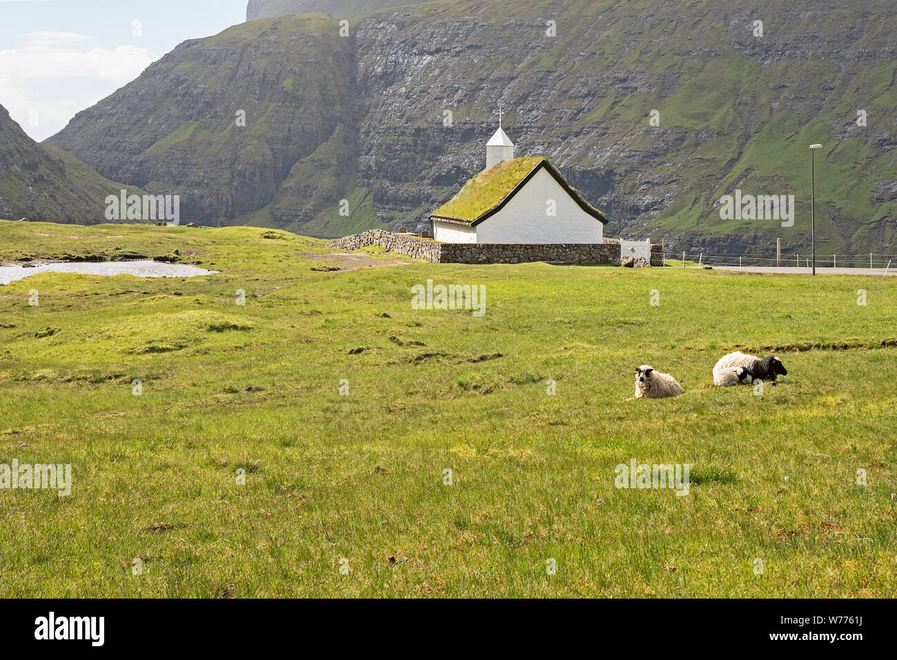 Church in Saksun on Streymoy Islands, Faroe Islands Stock Photo - Alamy