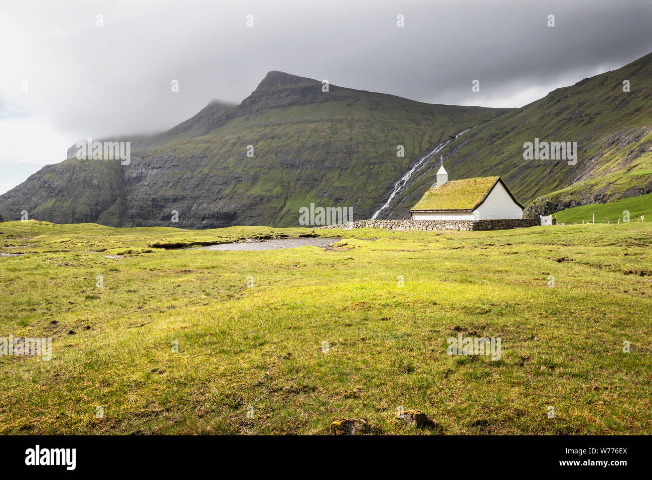 Church in Saksun on Streymoy Islands, Faroe Islands Stock Photo - Alamy