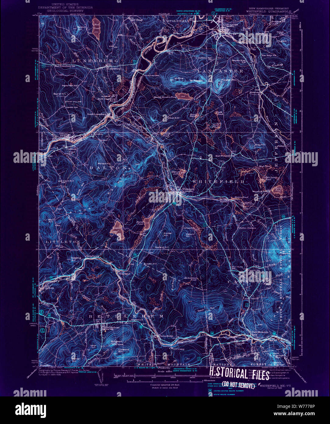 Whitefield new hampshire map hi-res stock photography and images - Alamy
