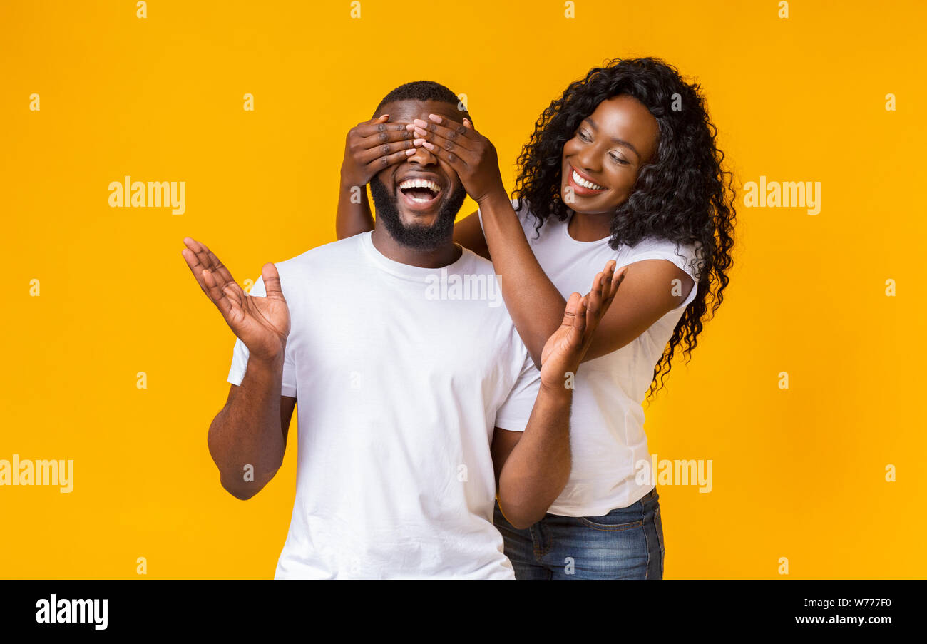 Man woman hidden from hi-res stock photography and images - Alamy