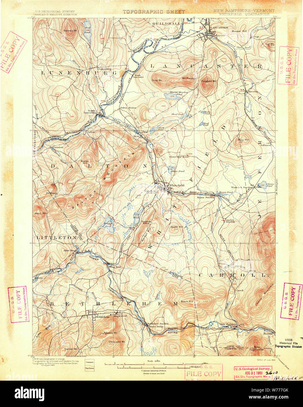 Whitefield new hampshire map hi-res stock photography and images - Alamy