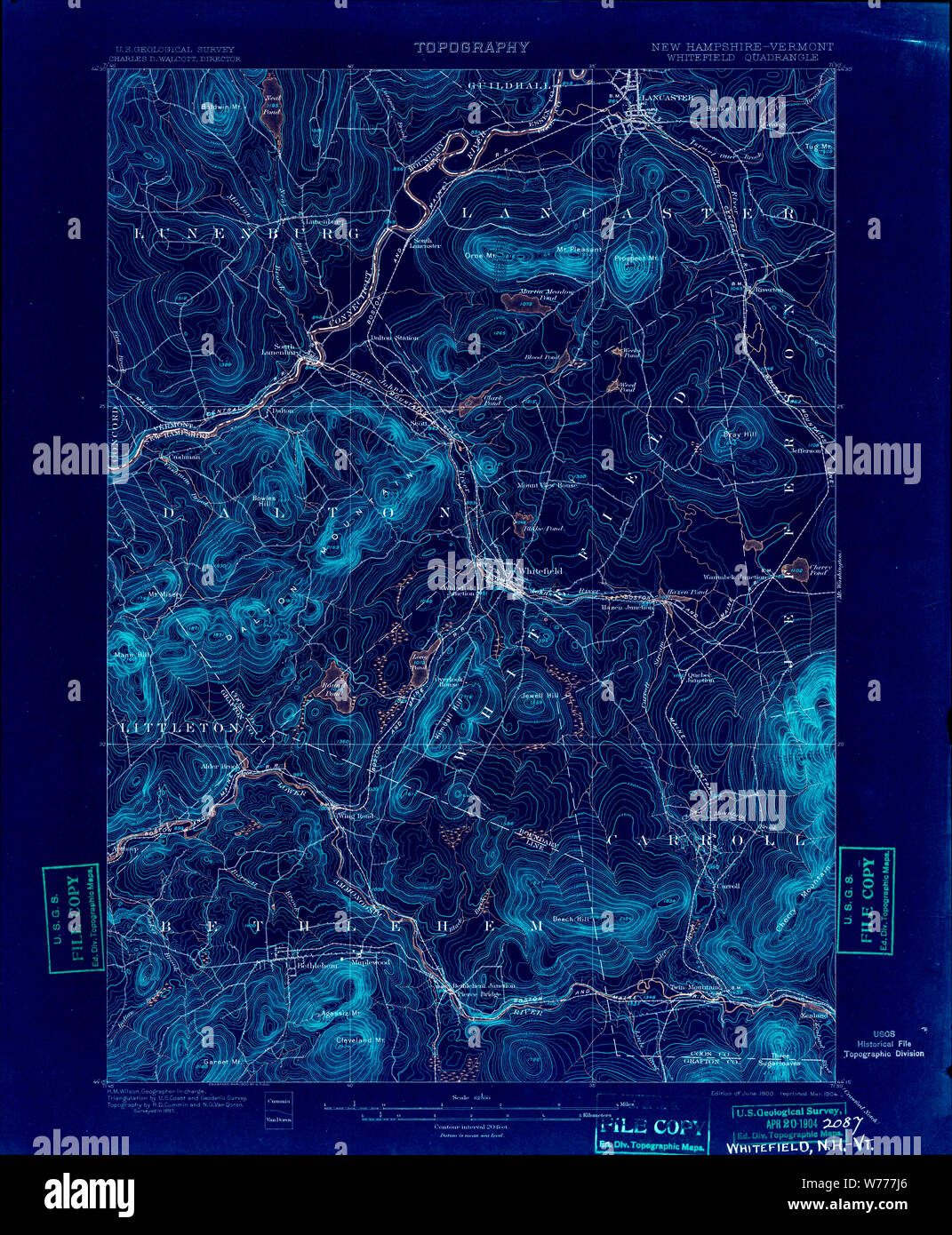 Whitefield new hampshire map hi-res stock photography and images - Alamy