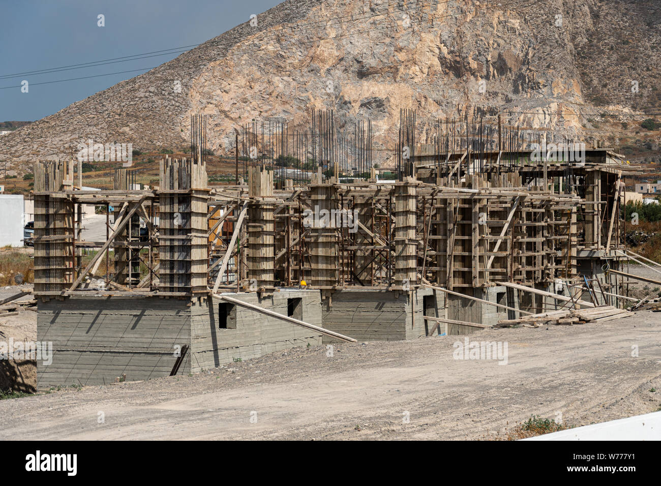 A Greek Holiday apartment building being built Stock Photo - Alamy