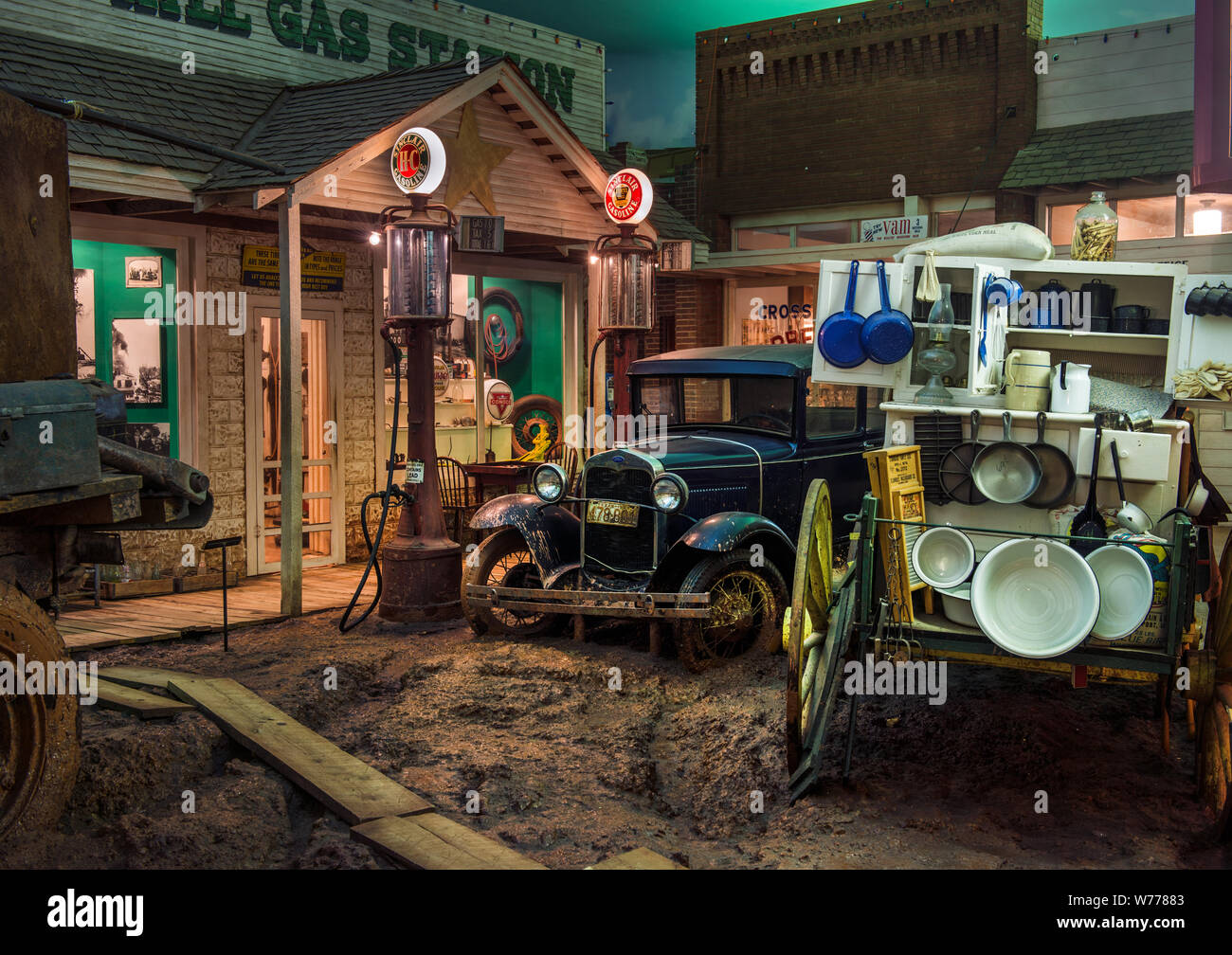 A depiction of a muddy Main Street at the East Texas Oil Museum, in ...